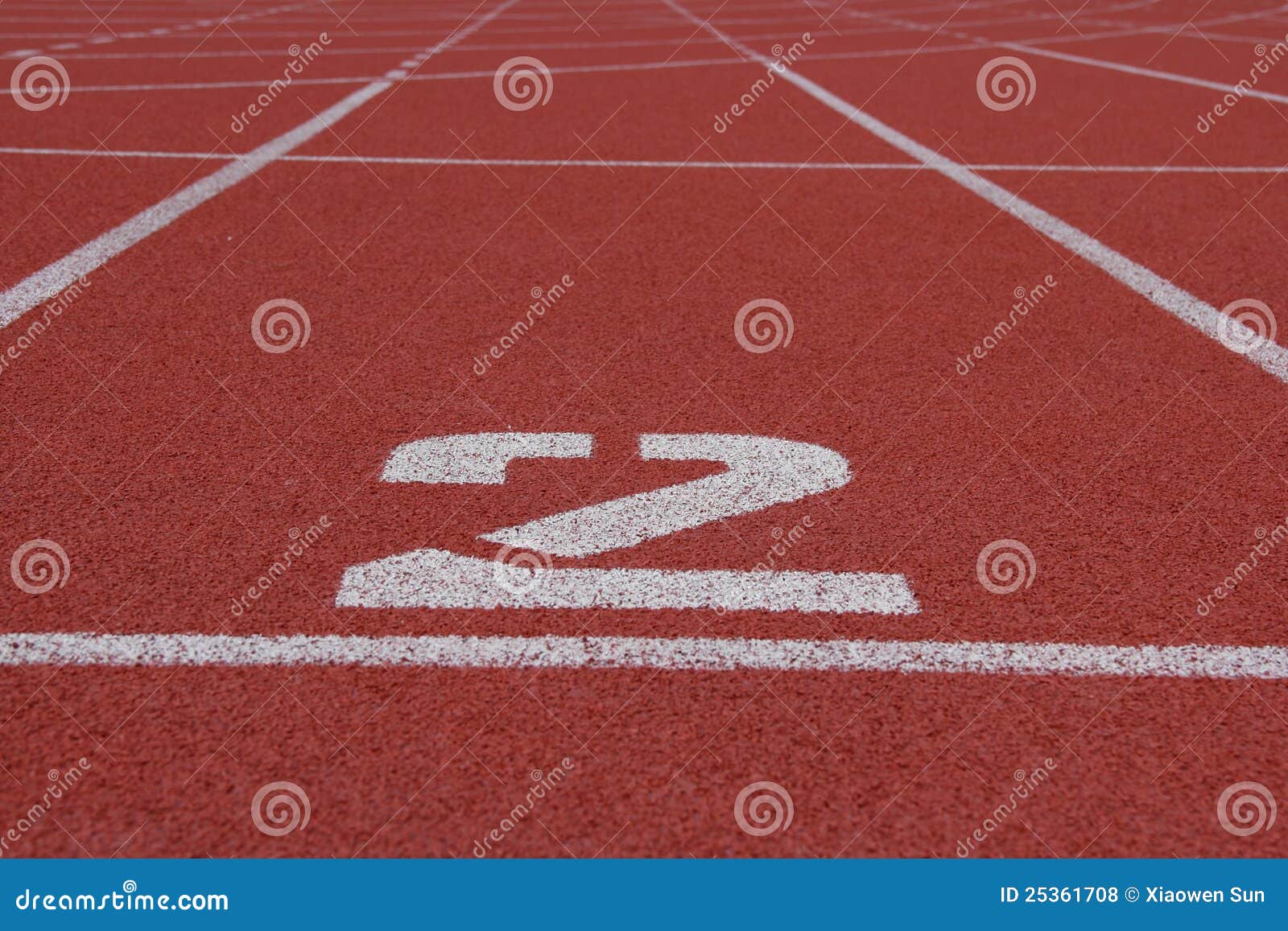 Number 2 running track stock photo. Image of ground, color - 25361708