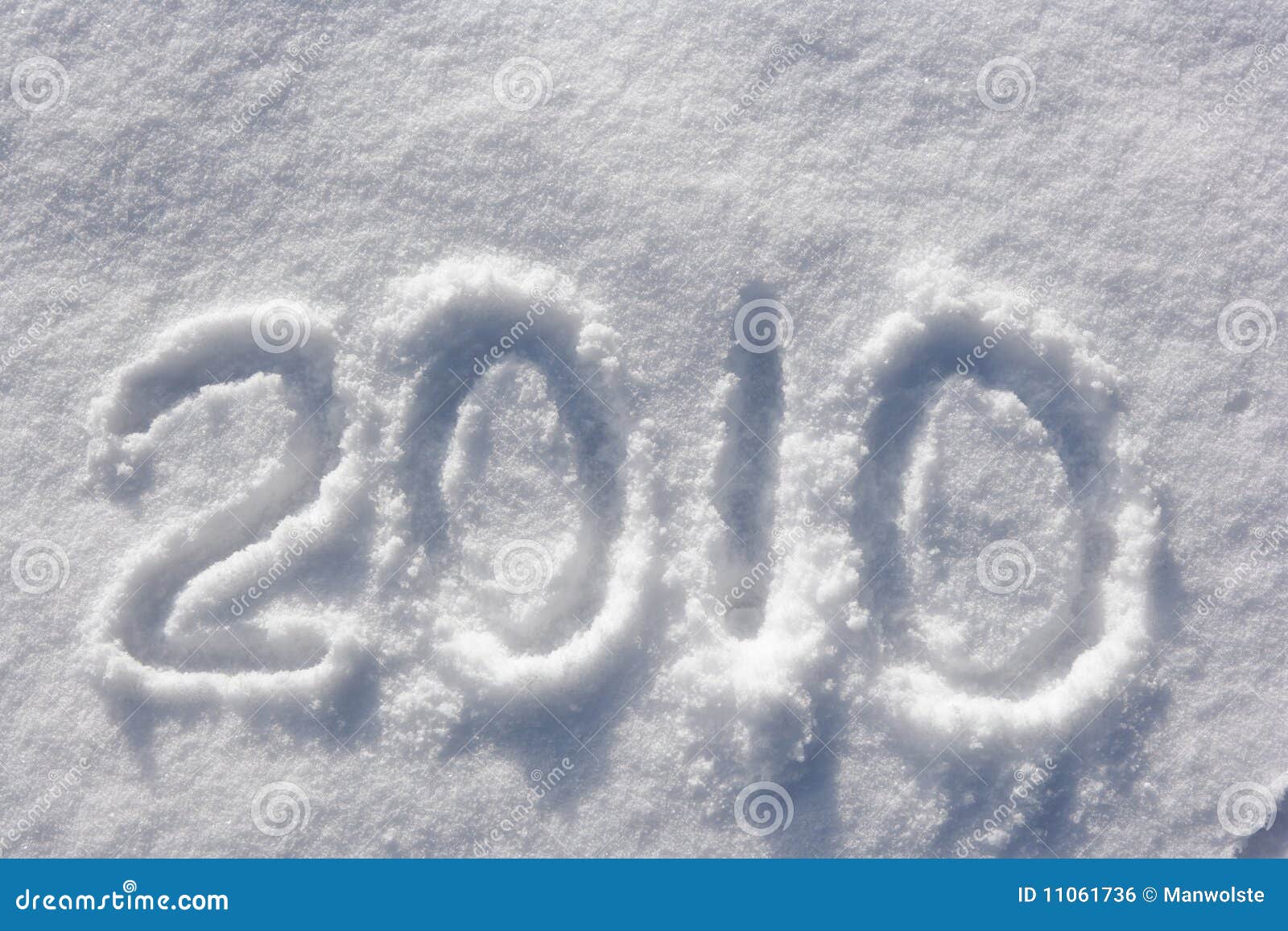 Number 2010 Written in Glittering Snow Stock Photo - Image of year ...