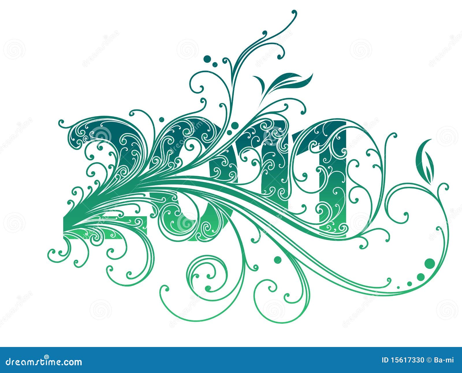 Number 2011 stock vector. Illustration of blossom, year - 15617330