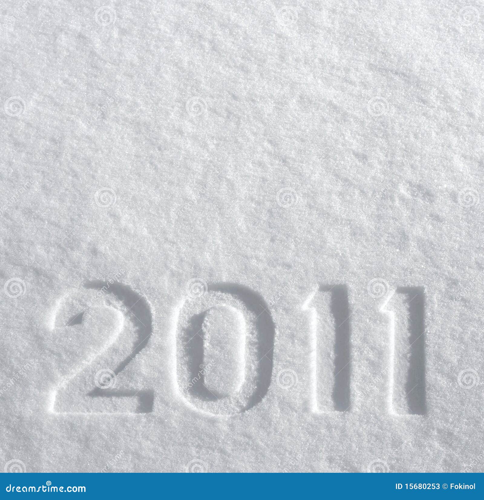 Number 2011 on Glittering Snow Stock Image - Image of year, frost: 15680253