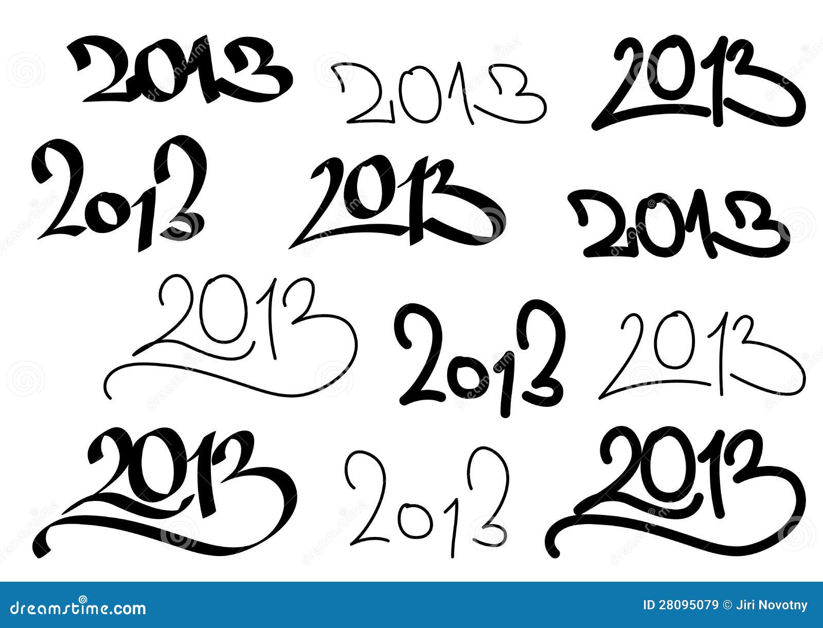The number 2013 stock vector. Illustration of number - 28095079