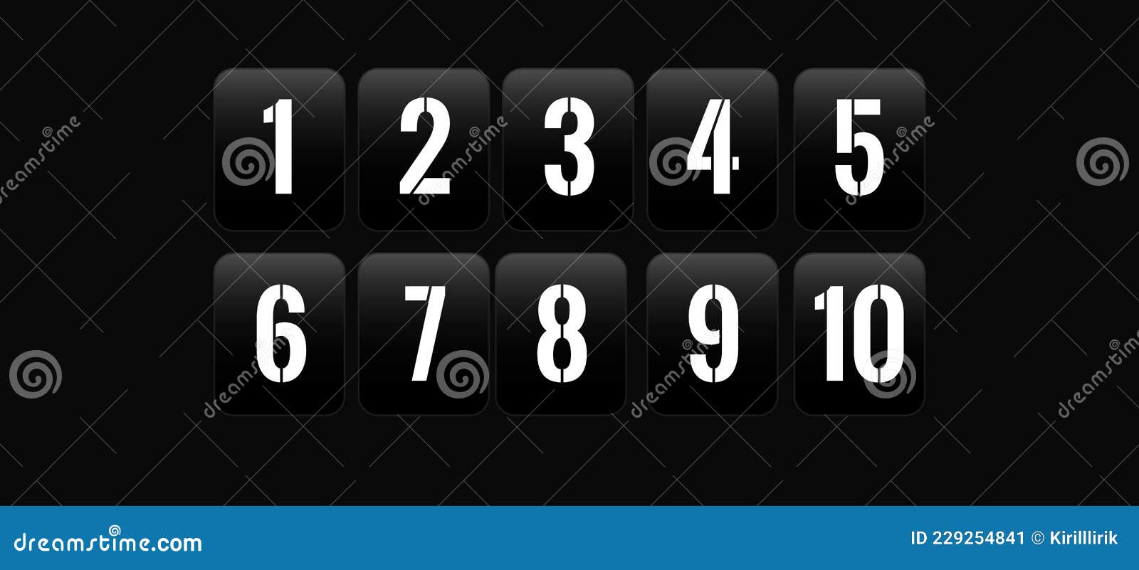 Flip Numbers Font For Time Counter Information Page. Analog Countdown ...
