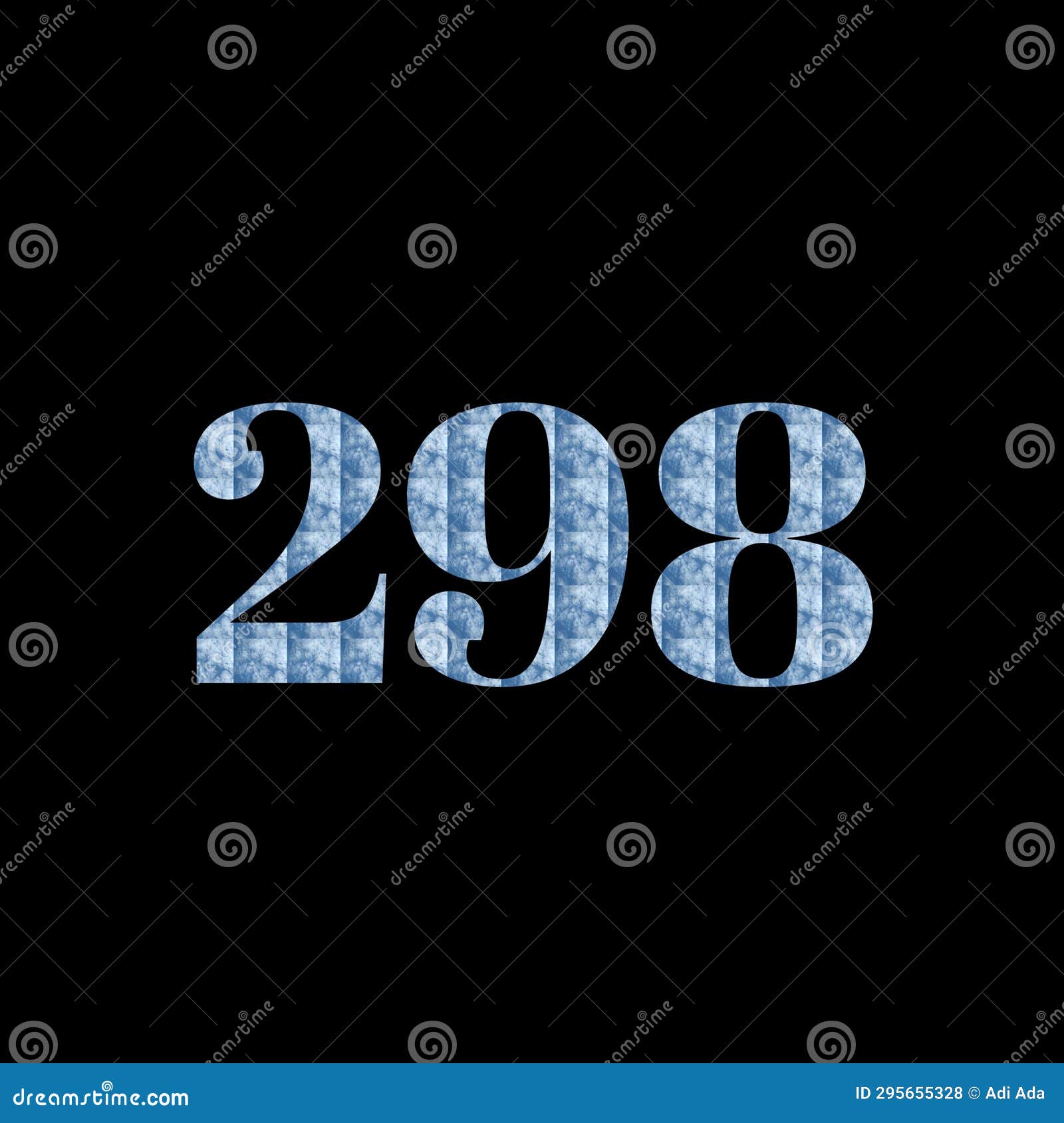Number 298 Design With Cloud Texture On Black Background Stock Photo ...