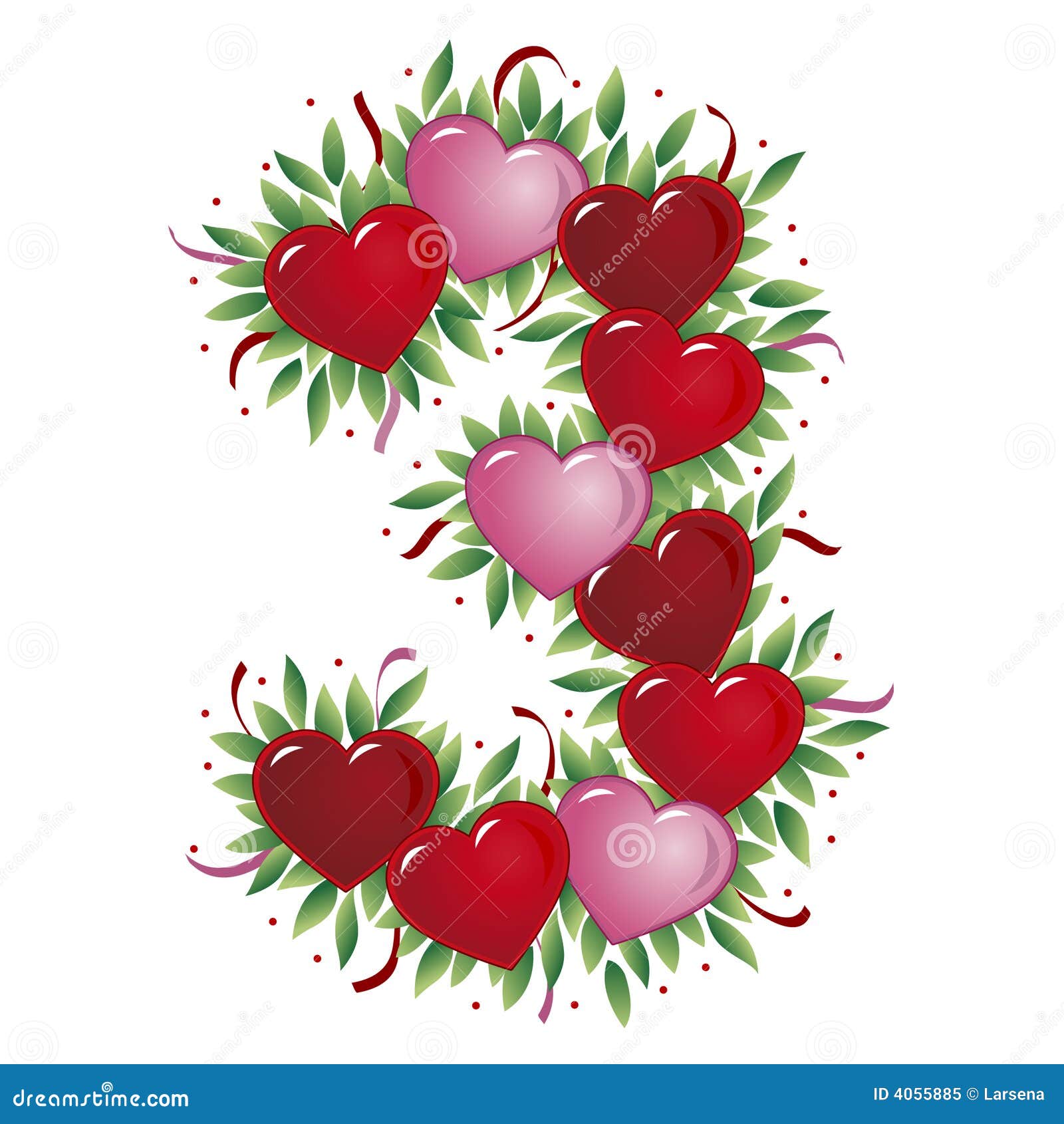 Number 3 - Valentine S Heart Stock Vector - Illustration of event ...