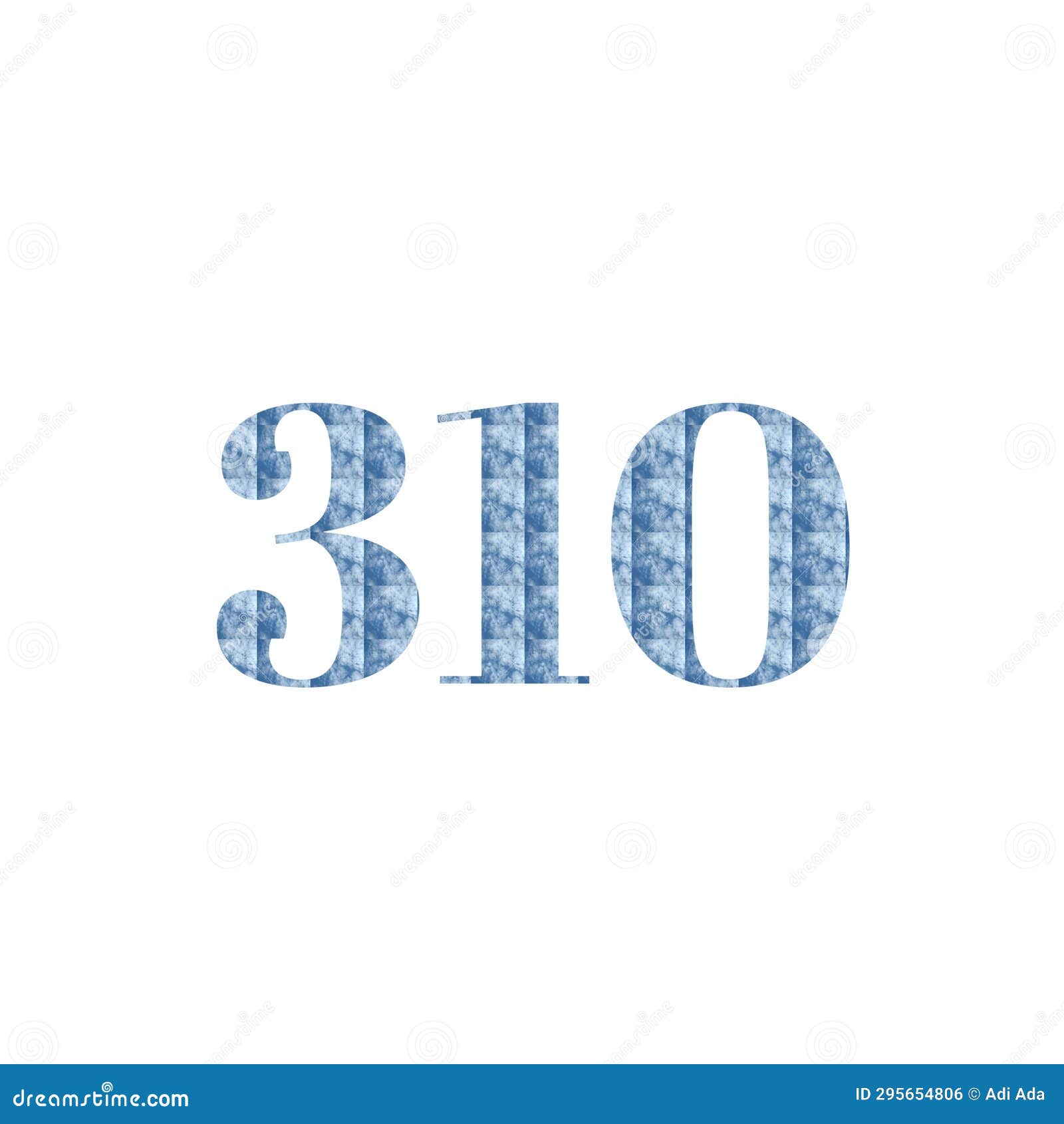 Number 310 Design With Cloud Texture On White Background Stock Photo ...