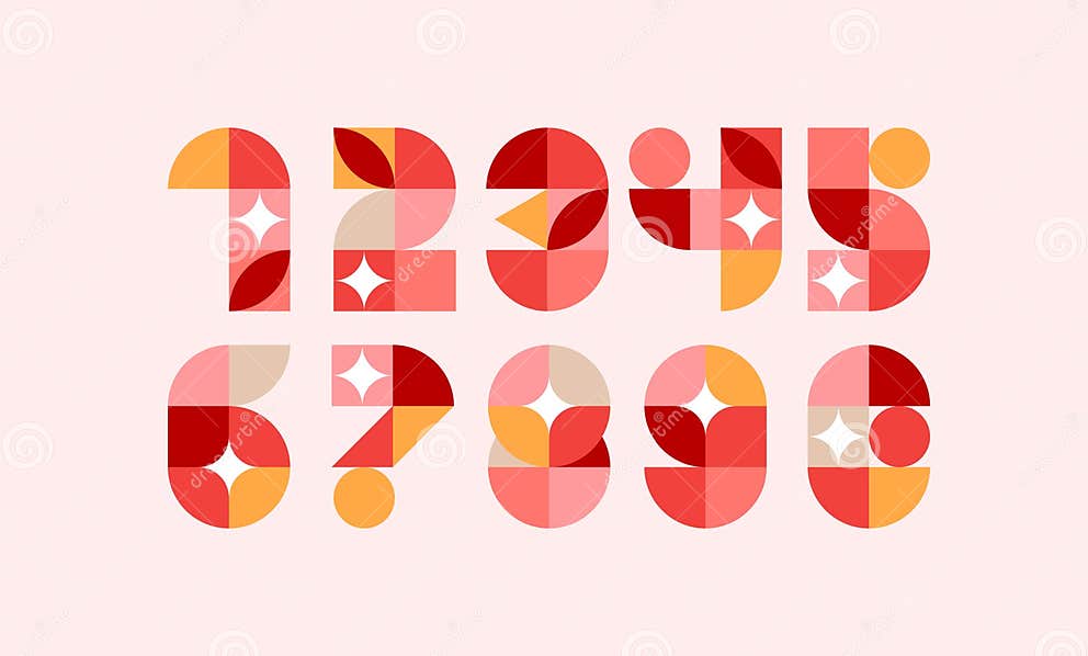 A Set of Creative and Colorful Number Logo Designs Typography from 1 To ...