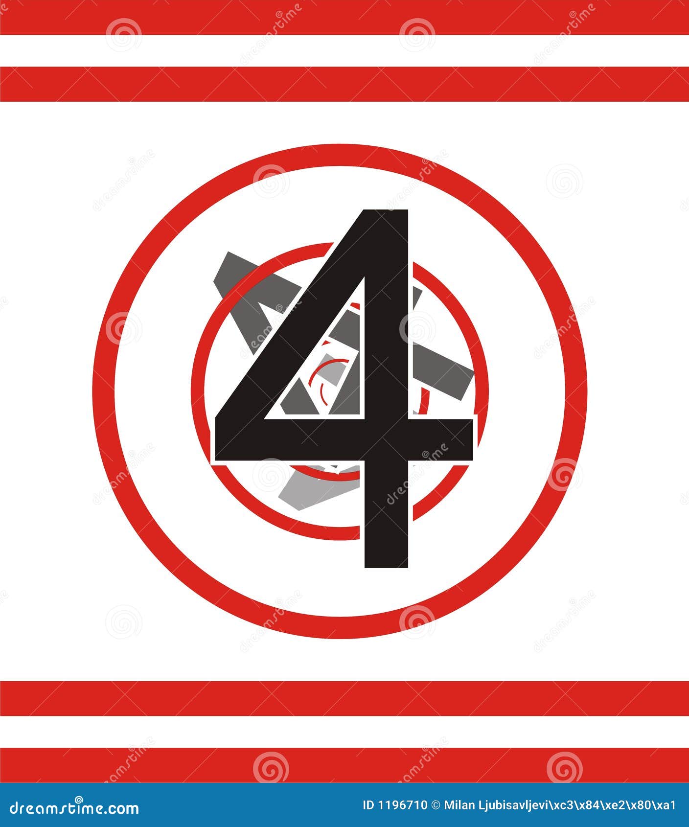 Number 4 stock vector. Illustration of competition, numeral - 1196710