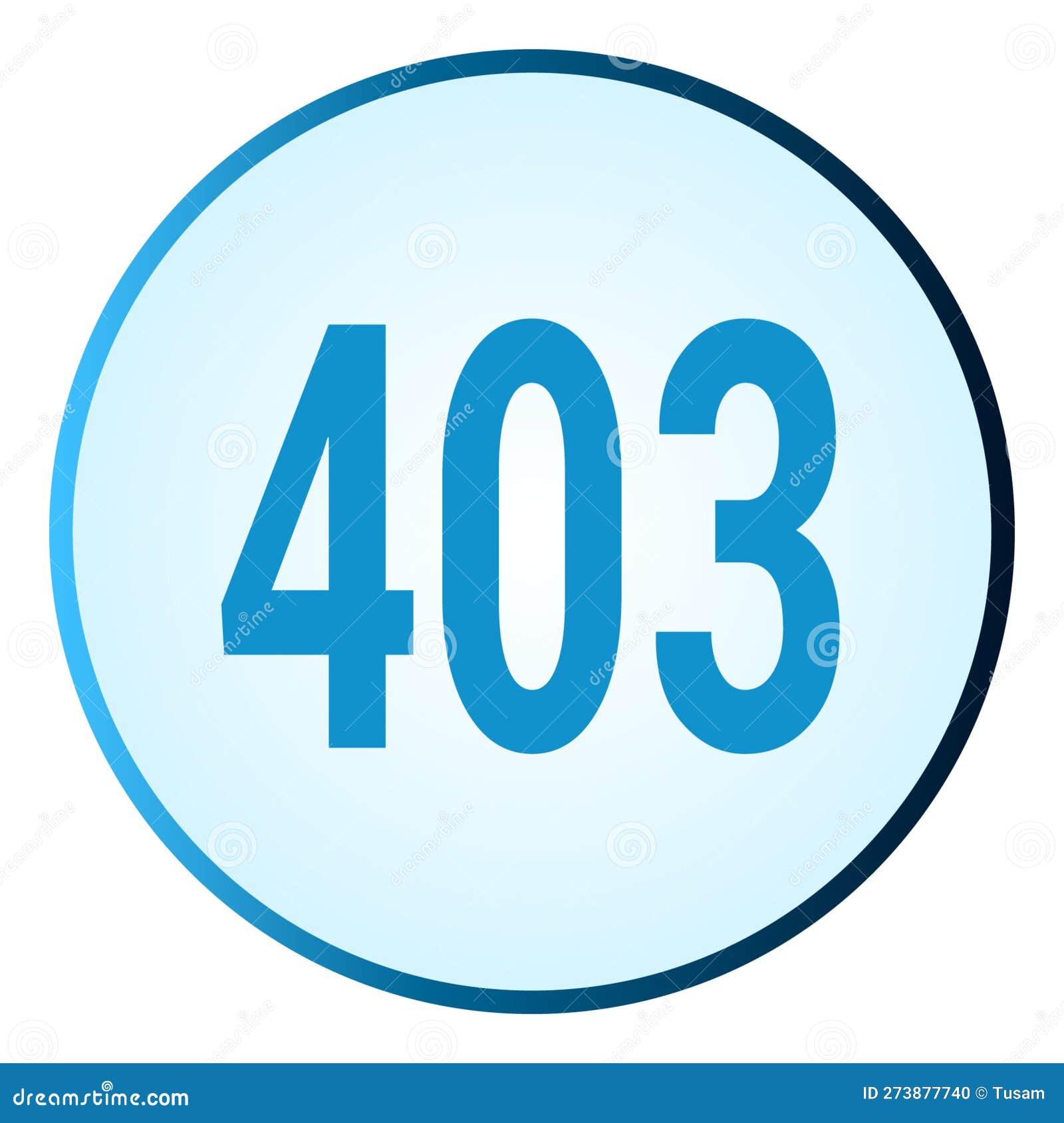 Number 403 Symbol or Logo with Round Frame in Blue Gradient Color Stock ...