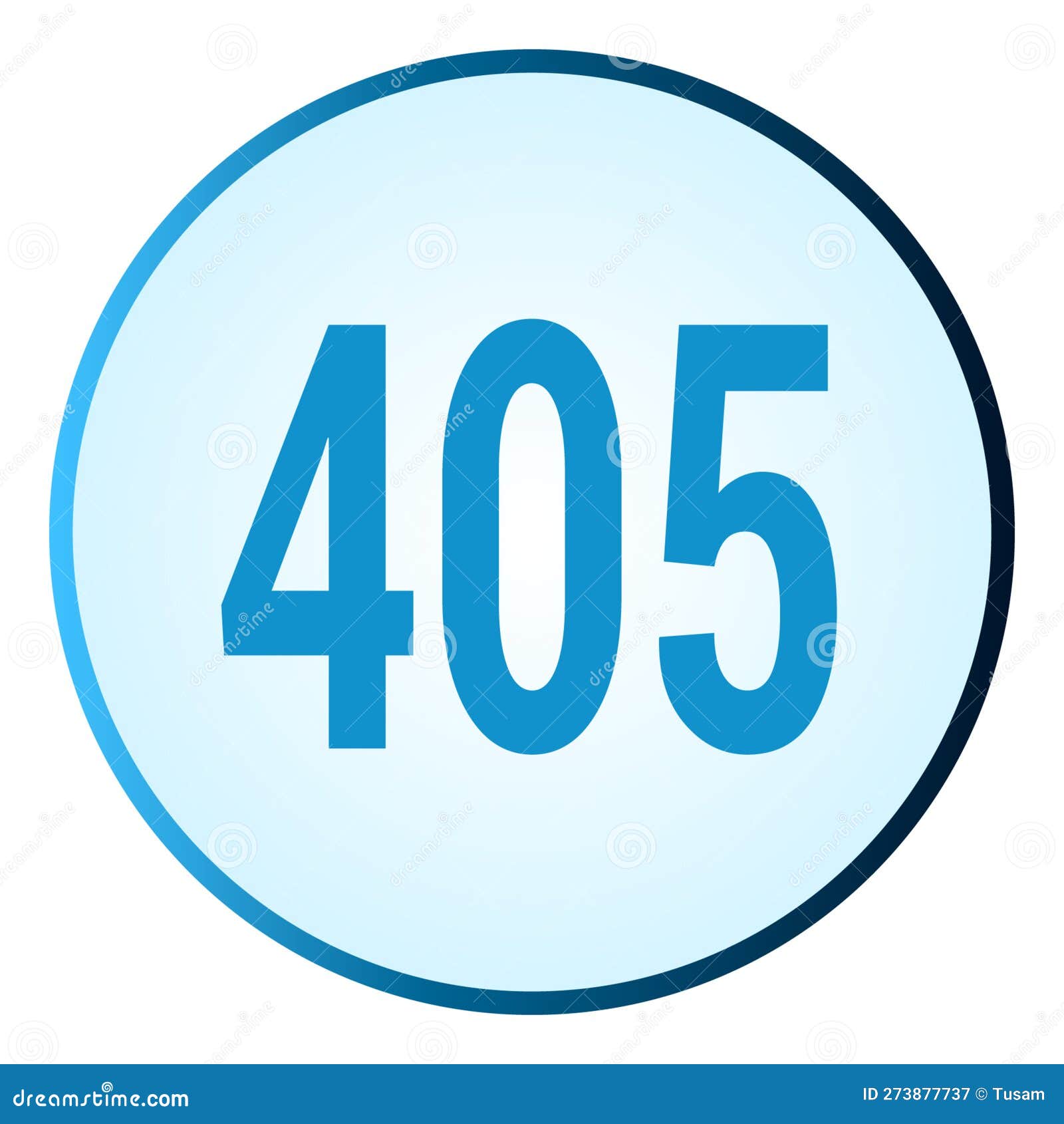 Number 405 Symbol or Logo with Round Frame in Blue Gradient Color Stock ...