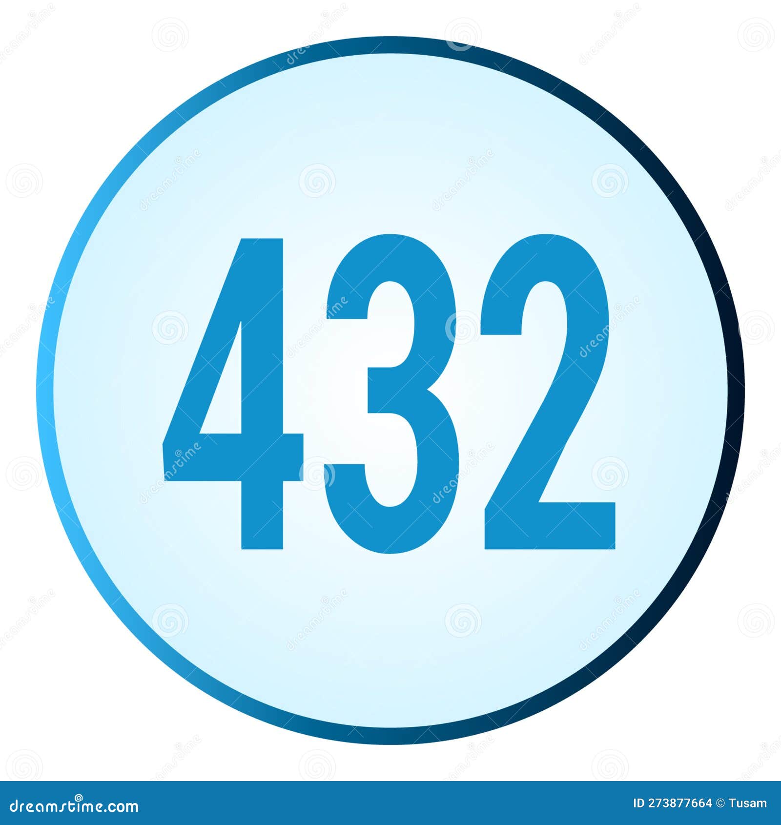 Number 432 Symbol or Logo with Round Frame in Blue Gradient Color Stock ...