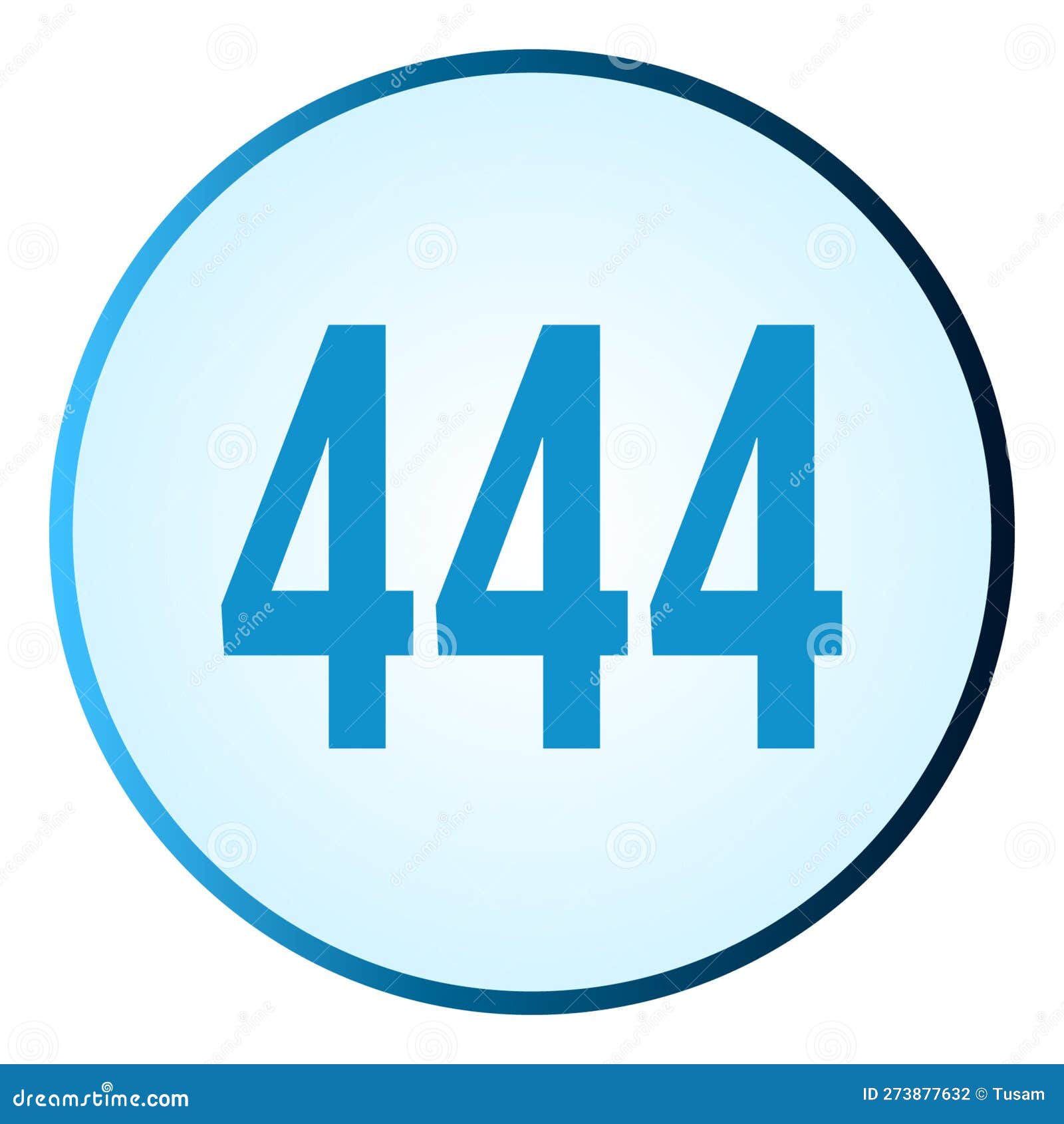 Number 444 Symbol or Logo with Round Frame in Blue Gradient Color Stock ...