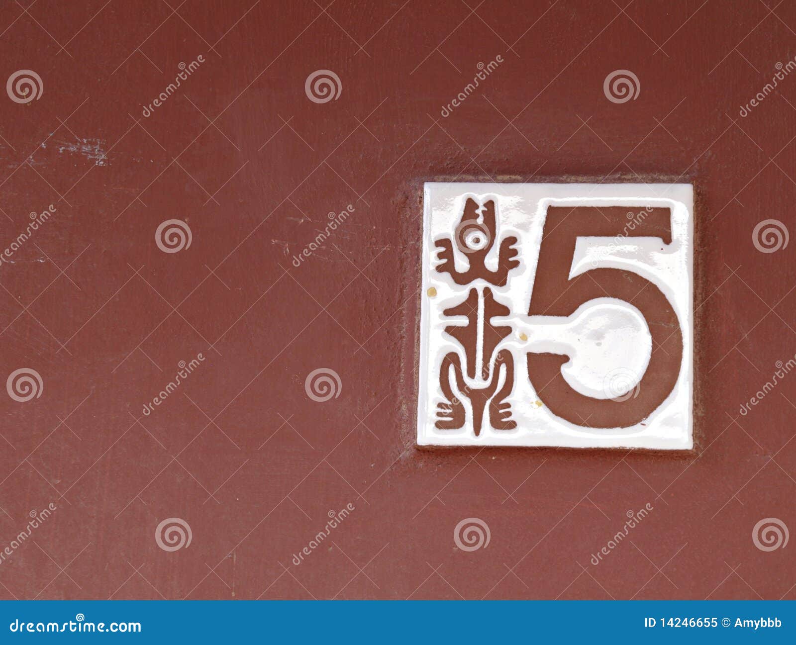 A Number 5 Tile With Maya Symbol On Red Background Royalty-Free Stock ...