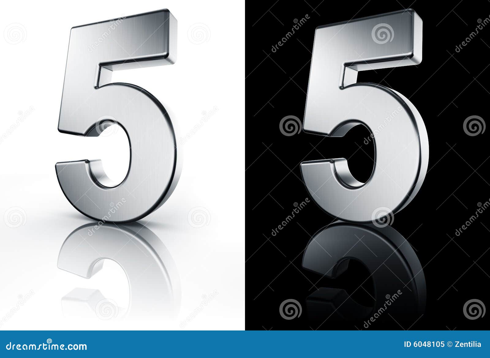 The Number 5 on White and Black Floor Stock Illustration - Illustration ...