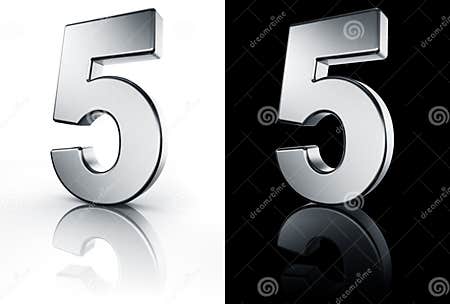 The Number 5 on White and Black Floor Stock Illustration - Illustration ...
