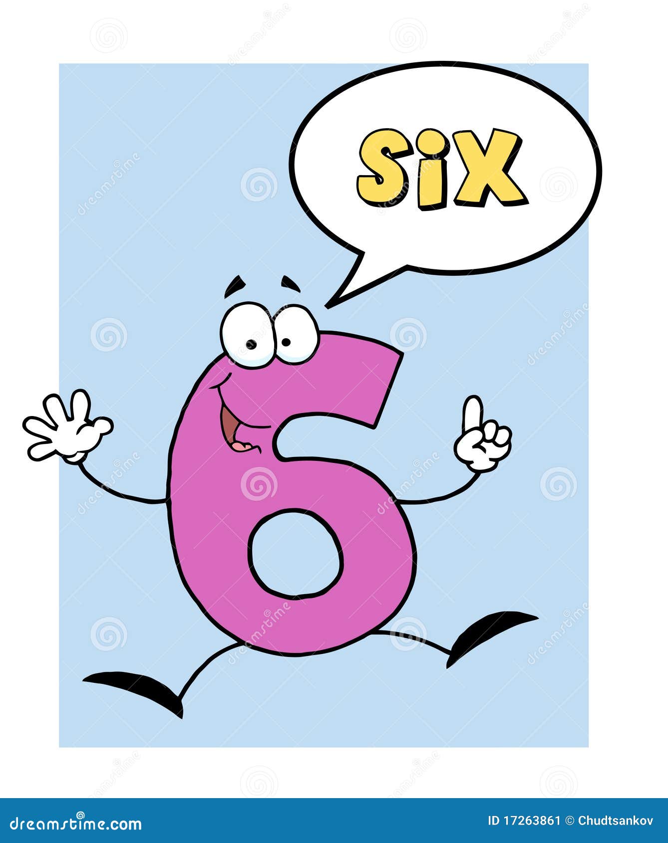 Number 6 Six Guy with Speech Bubble Stock Vector - Illustration of ...