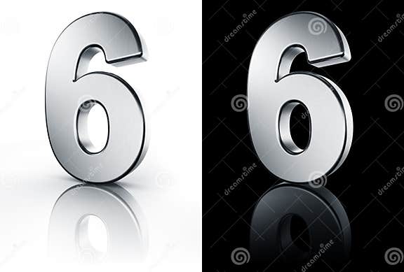 The Number 6 on White and Black Floor Stock Illustration - Illustration ...