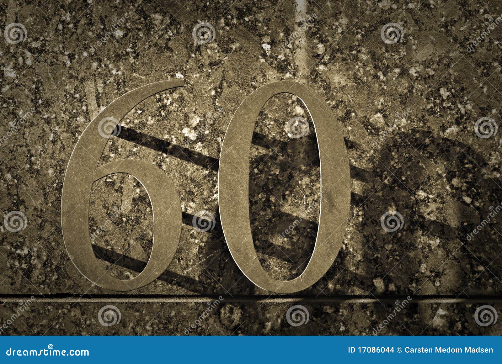 Number 60 in metal stock photo. Image of obsolete, textured - 17086044