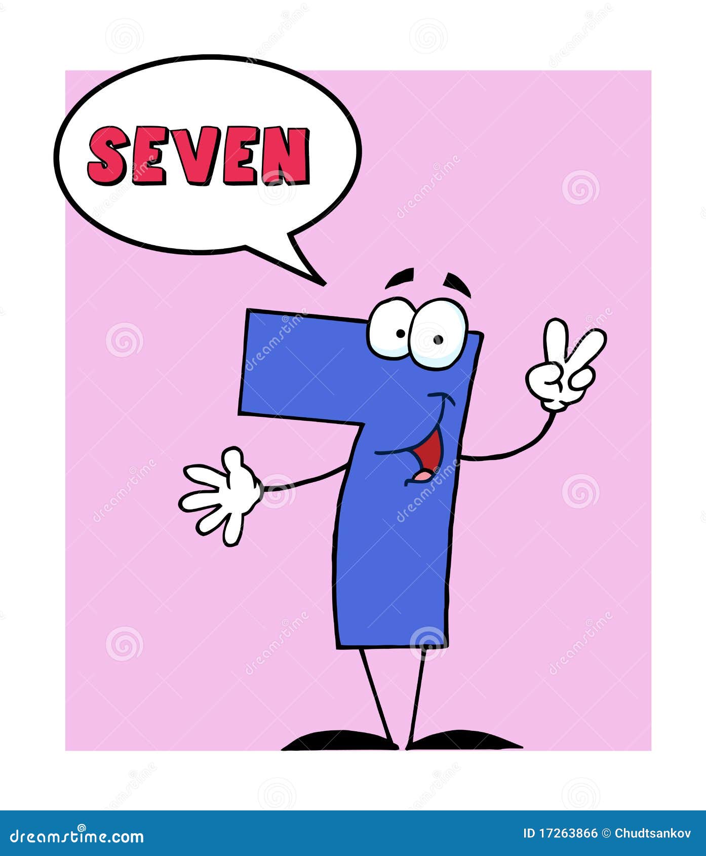 Number 7 Seven Guy With Speech Bubble Royalty Free Stock Image - Image ...
