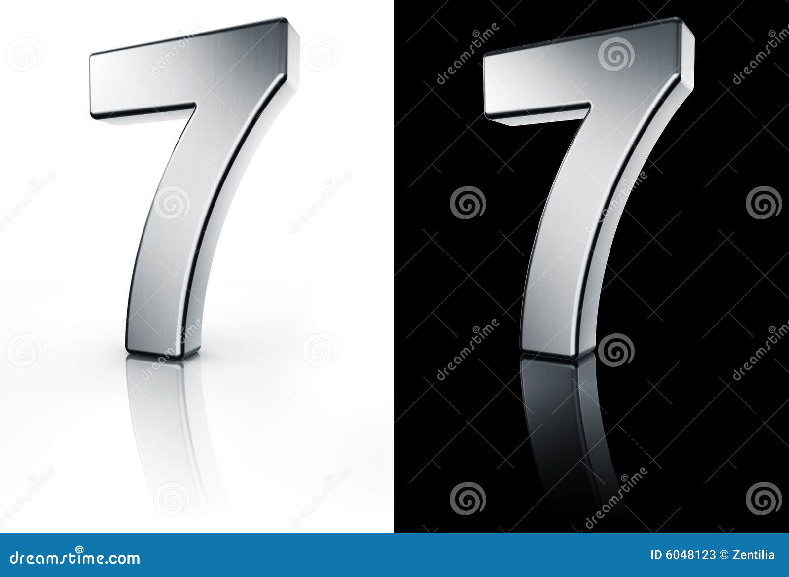 The Number 7 on White and Black Floor Stock Illustration - Illustration ...