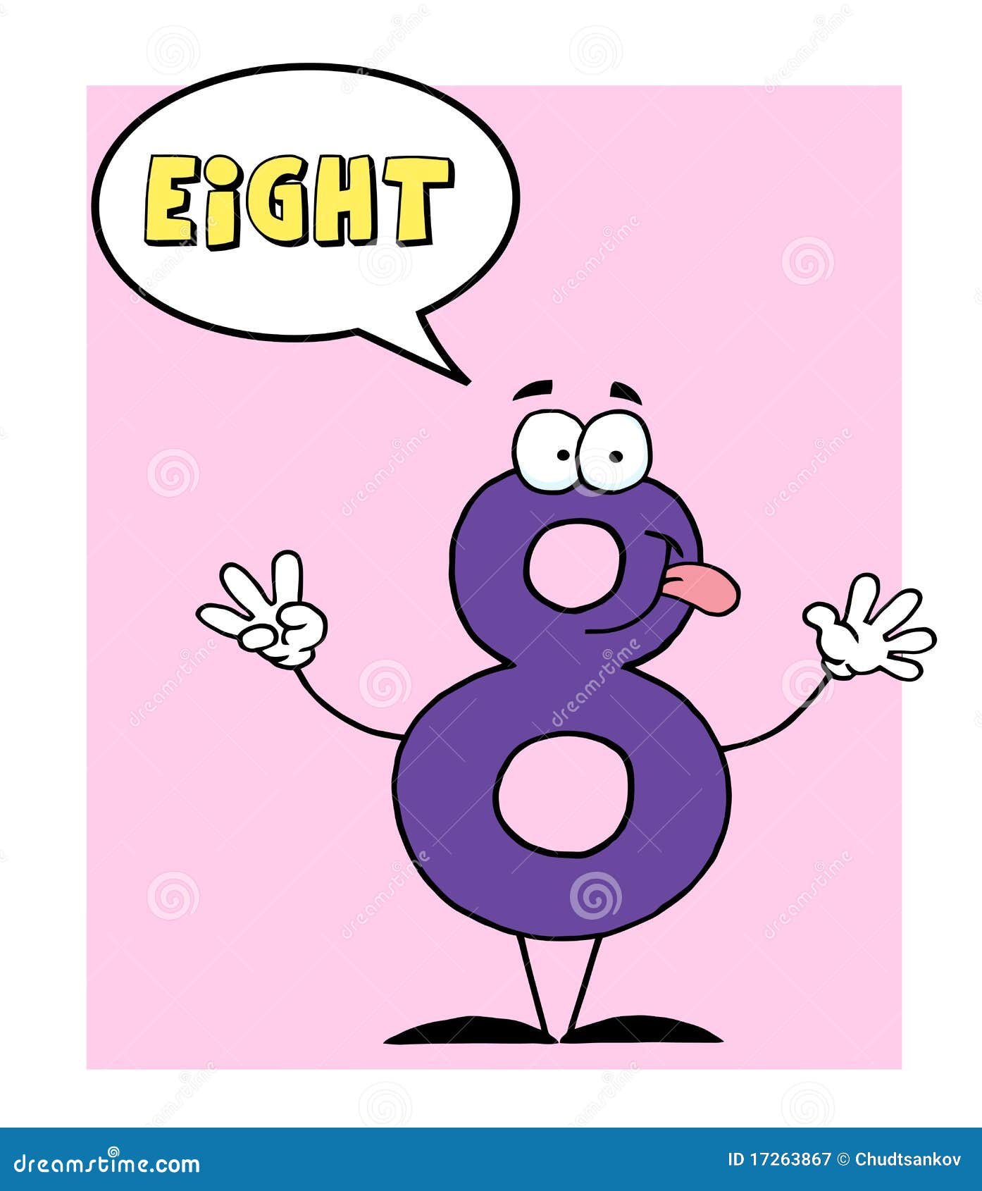 Number 8 Eight Guy with Speech Bubble Stock Vector - Illustration of ...