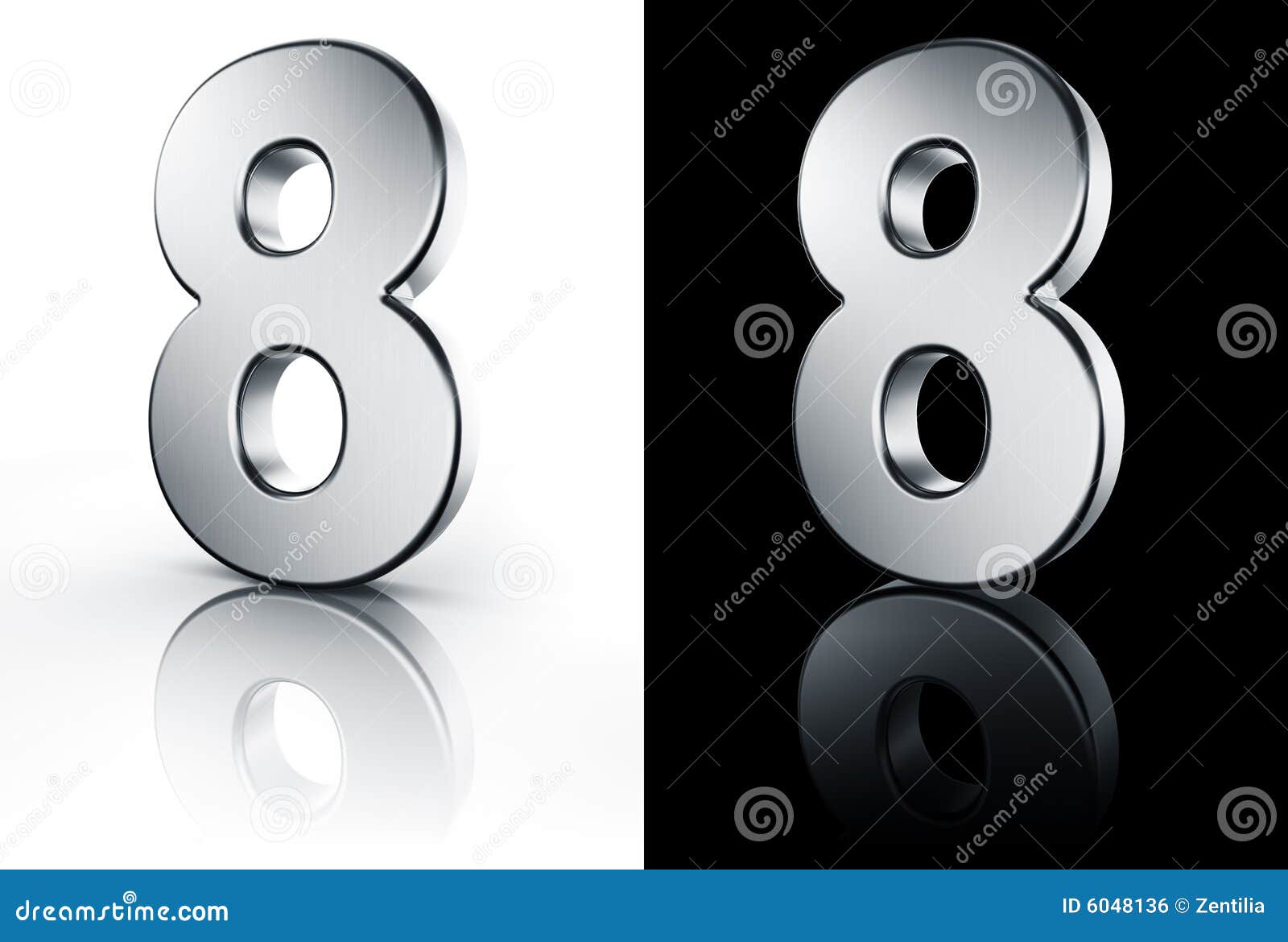 The Number 8 on White and Black Floor Stock Illustration - Illustration ...