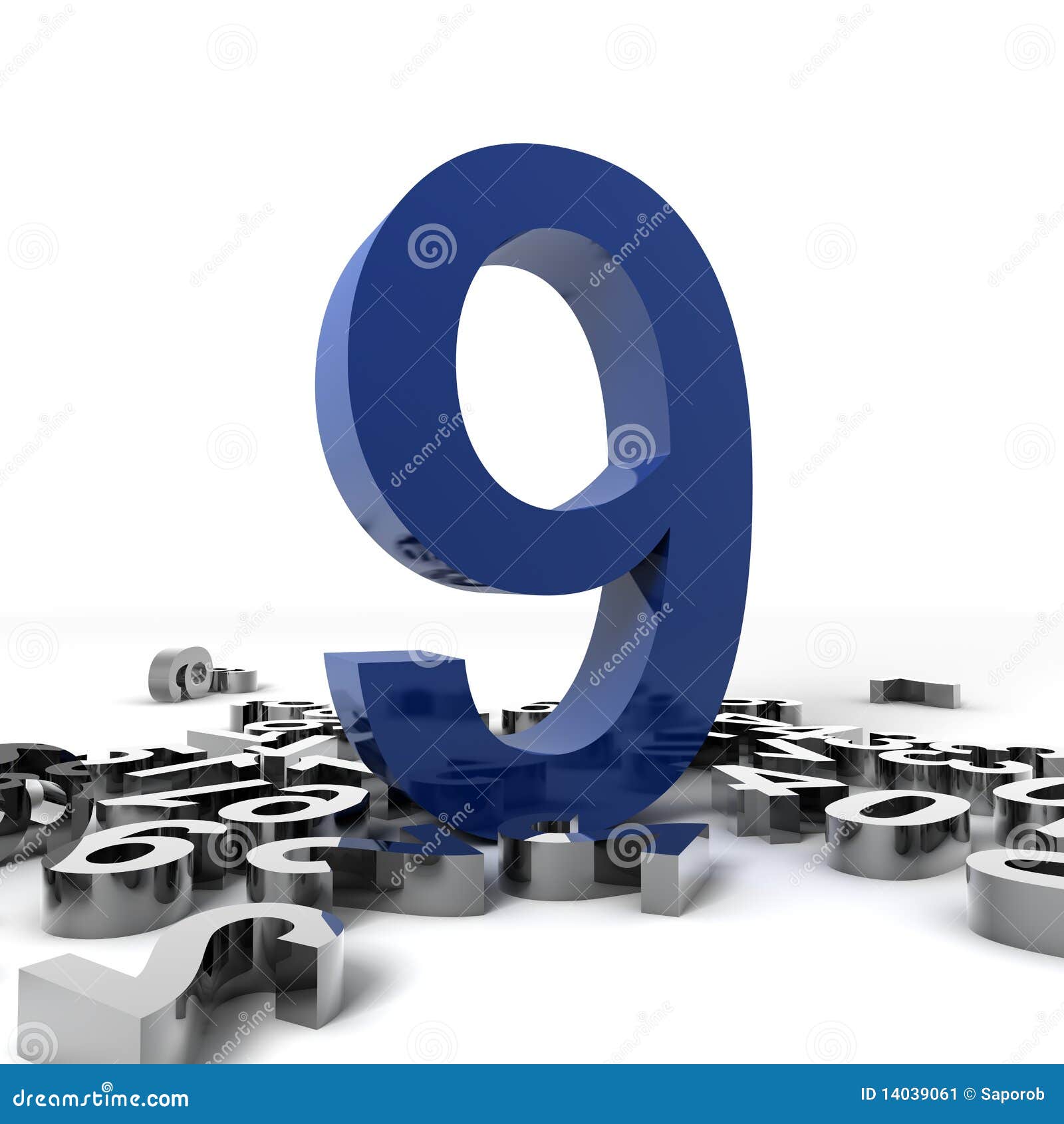 Number 9 stock illustration. Illustration of nine, closeup - 14039061