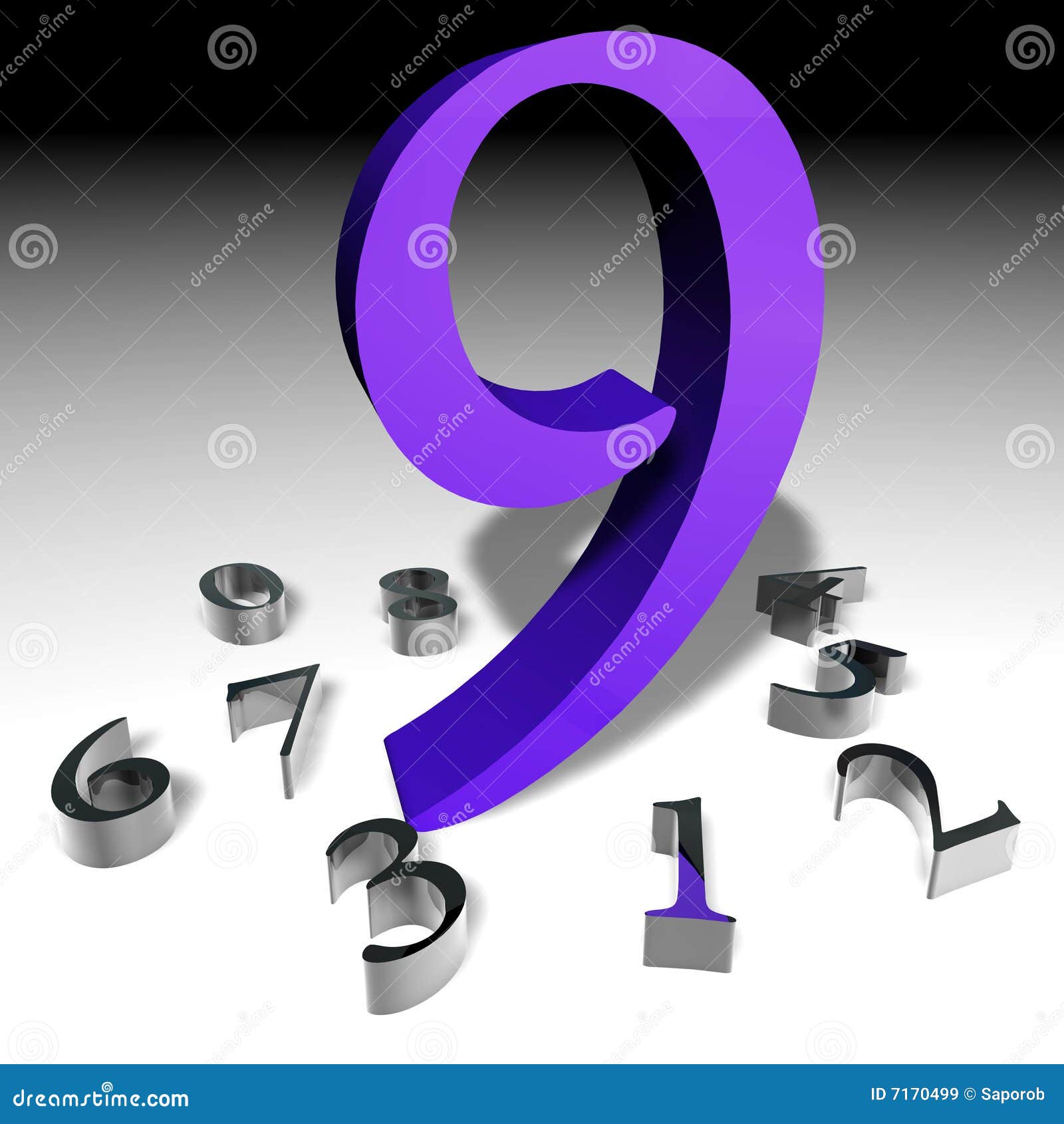 Number 9 stock illustration. Illustration of typography - 7170499