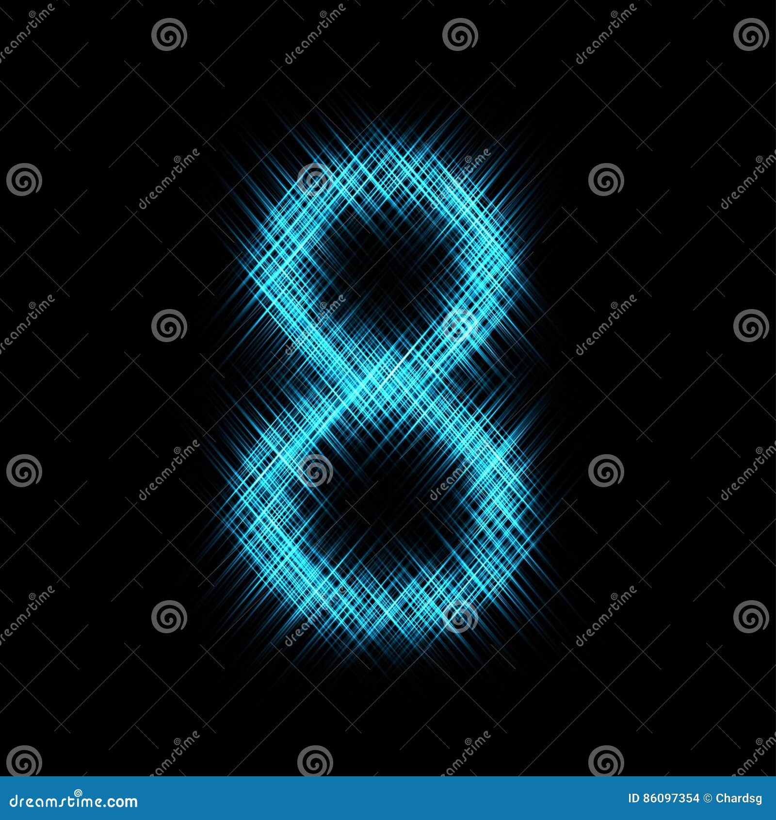Number 8, Abstract Light on Dark Background. Vector Illustration. Stock ...