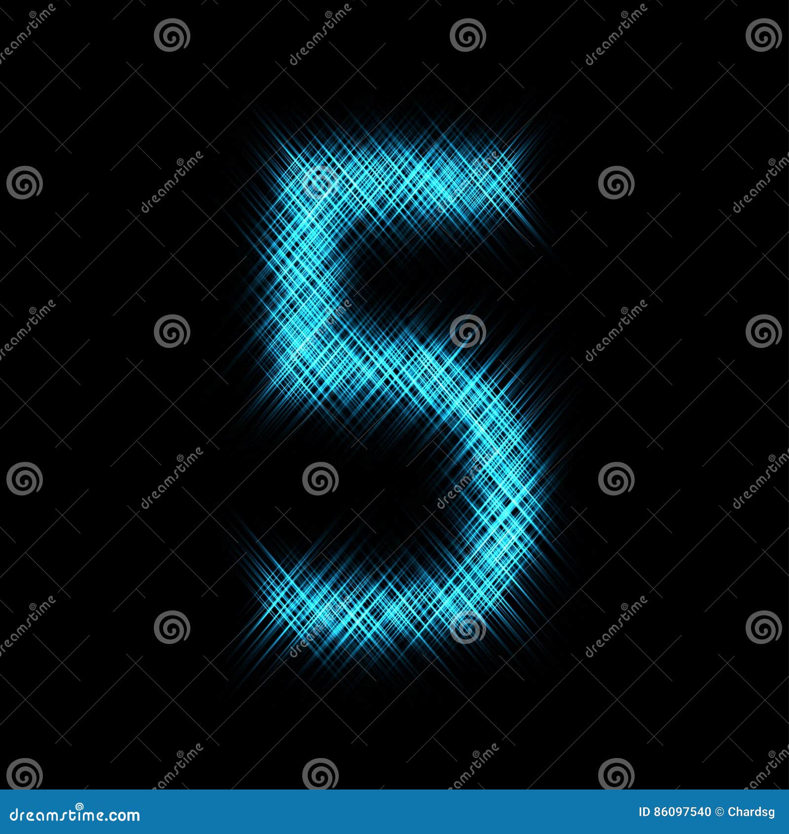Number 5, Abstract Light on Dark Background. Vector Illustration. Stock ...