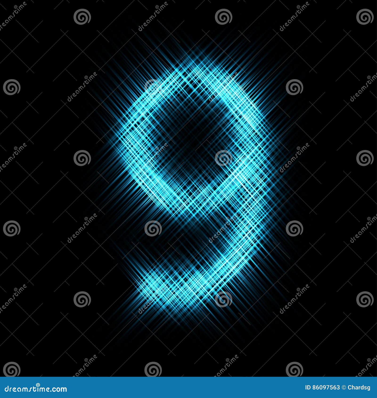 Number 9, Abstract Light on Dark Background. Vector Illustration. Stock ...