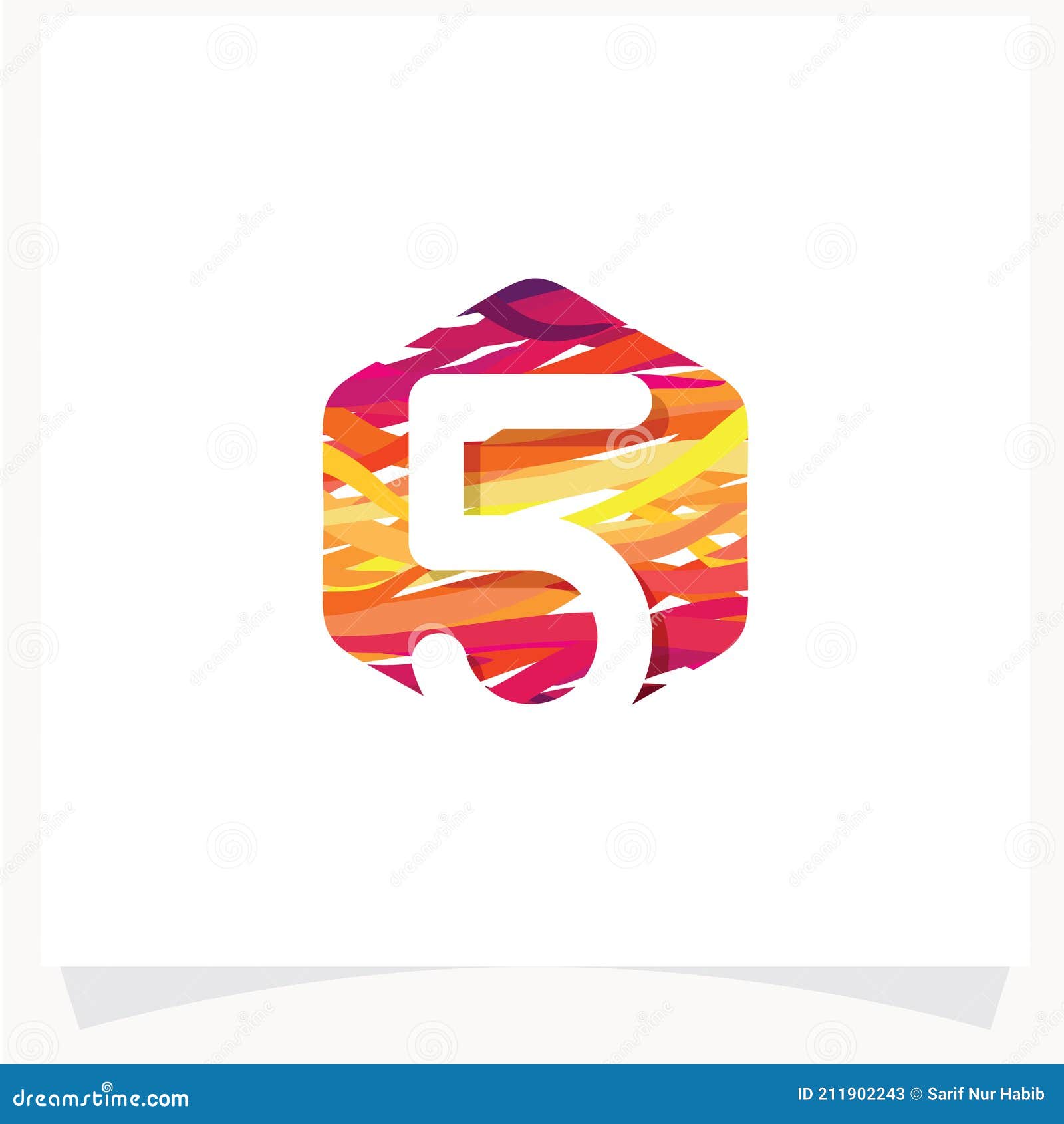 Number 5 Abstract Logo Design Template Stock Vector - Illustration of ...