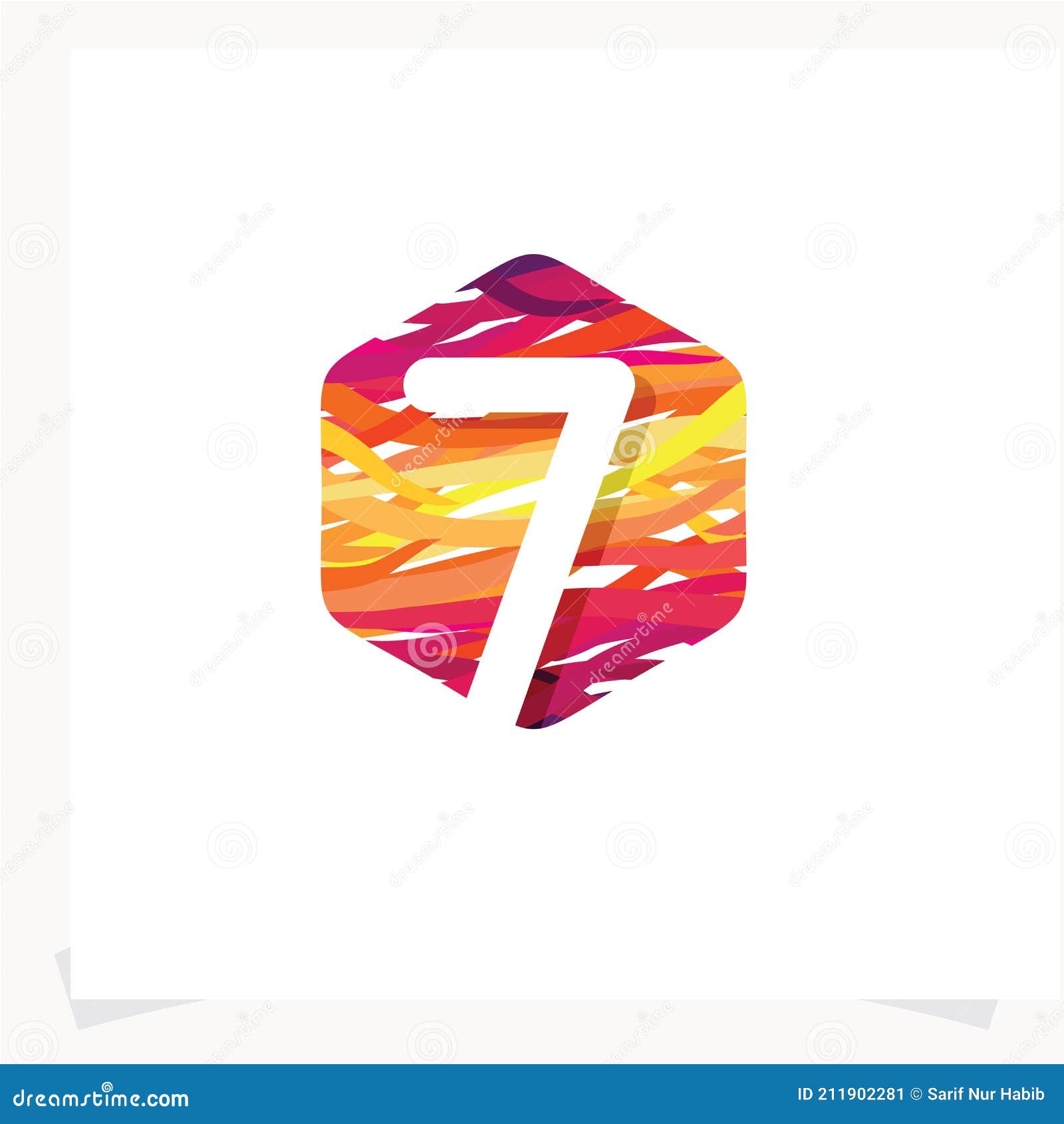 Number 7 Abstract Logo Design Template Stock Vector - Illustration of ...