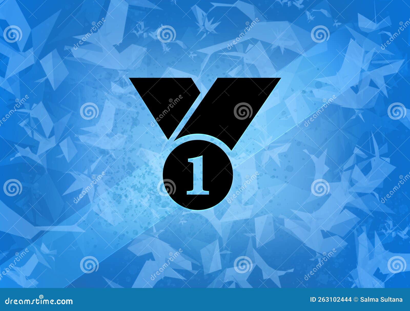 Number 1 Aesthetic Abstract Icon on Blue Background Stock Illustration ...
