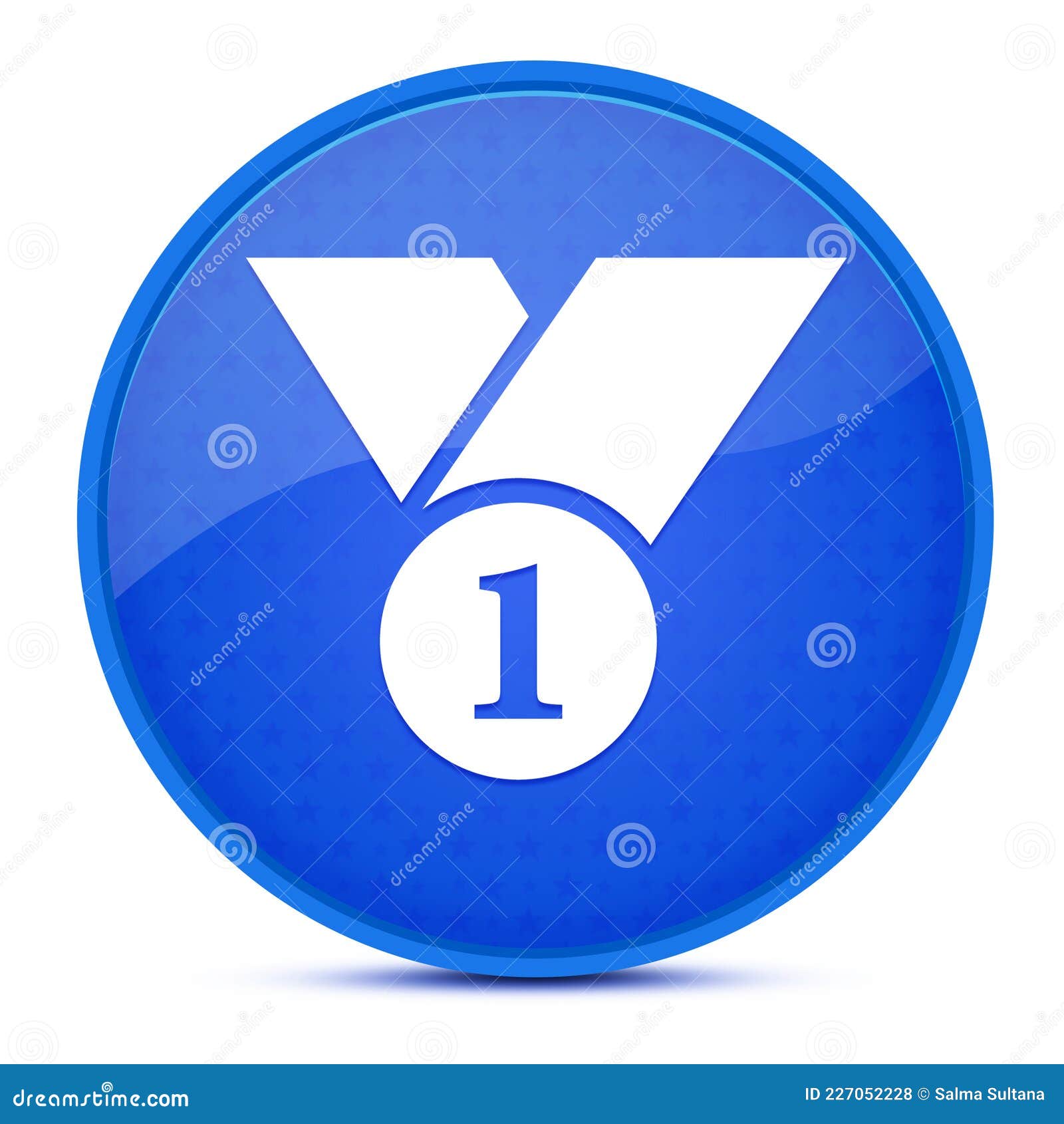 Number 1 Aesthetic Glossy Blue Round Button Abstract Stock Illustration ...
