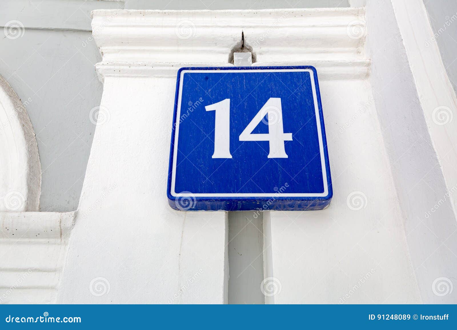 Number 14 Against a Blue Background Stock Image - Image of pointer ...