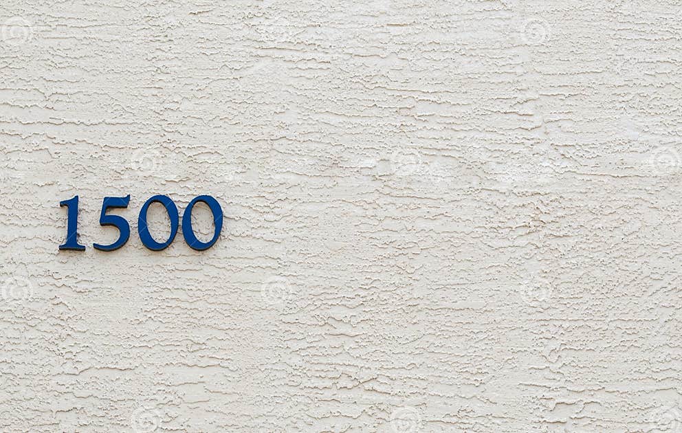 The Number 1500 Against a Stucco Wall Stock Photo - Image of limestone ...