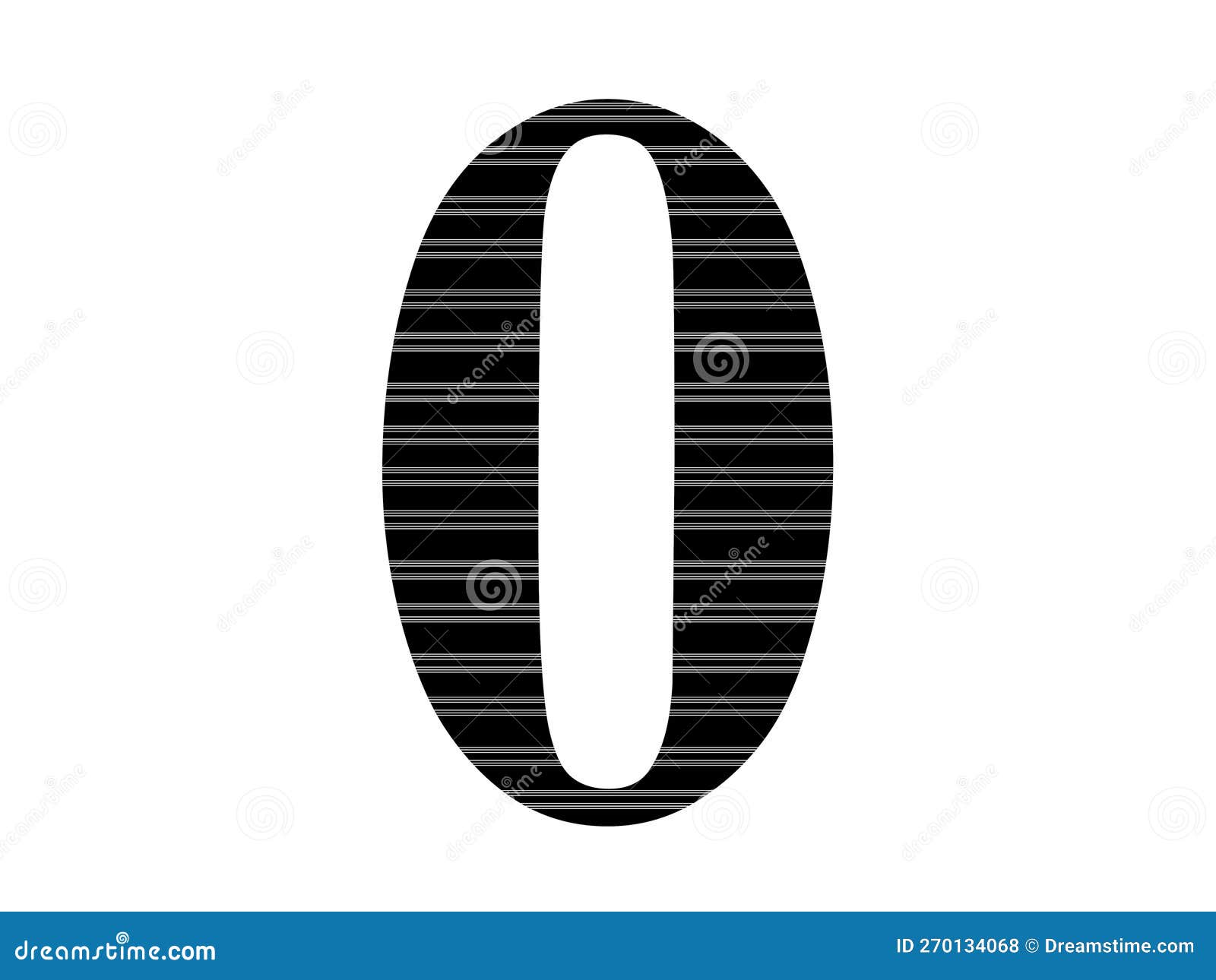 Number 0 of the Alphabet Made with Black and White Stripes Stock ...