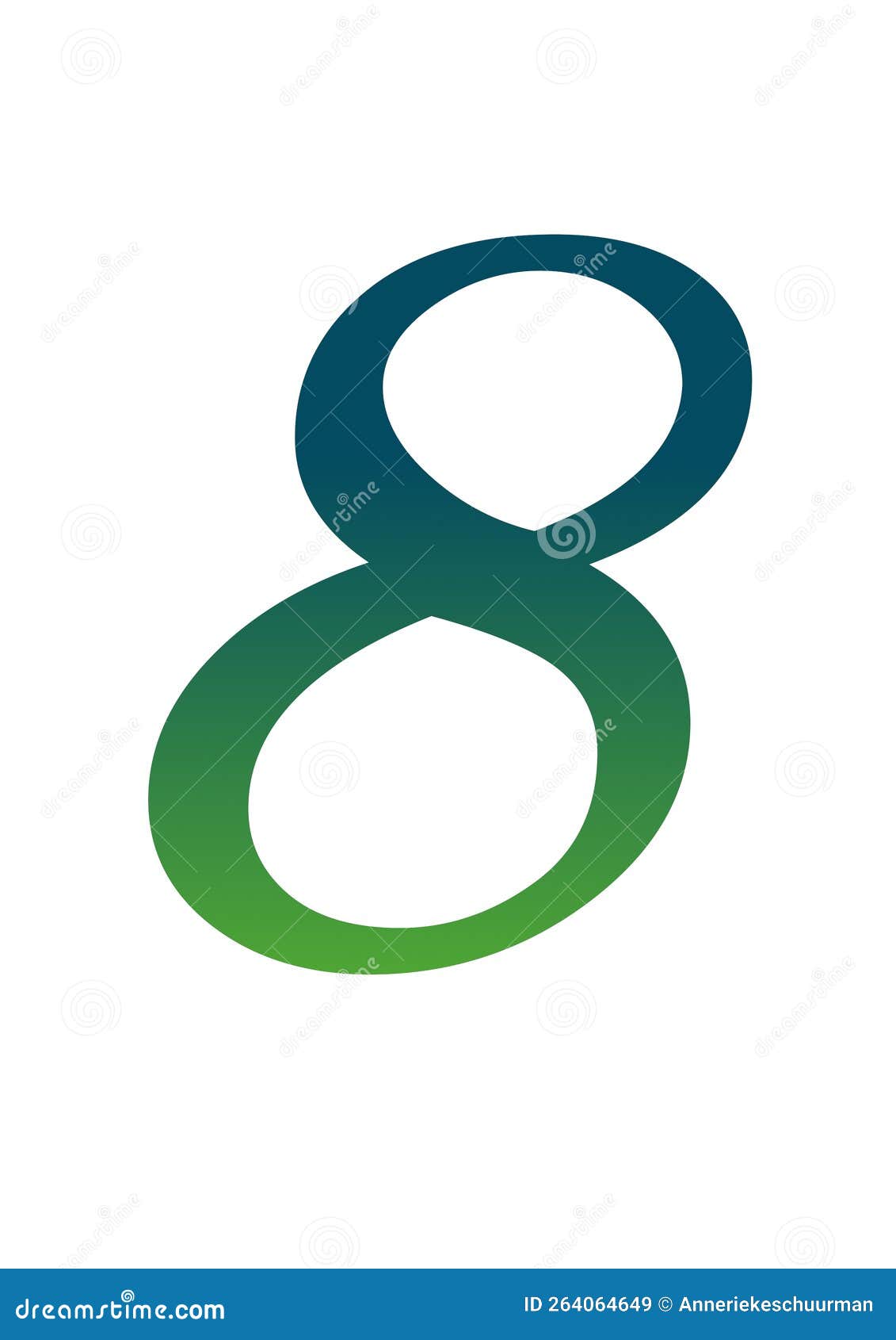 Number 8 of the Alphabet Made with Green and Blue Gradient Stock ...