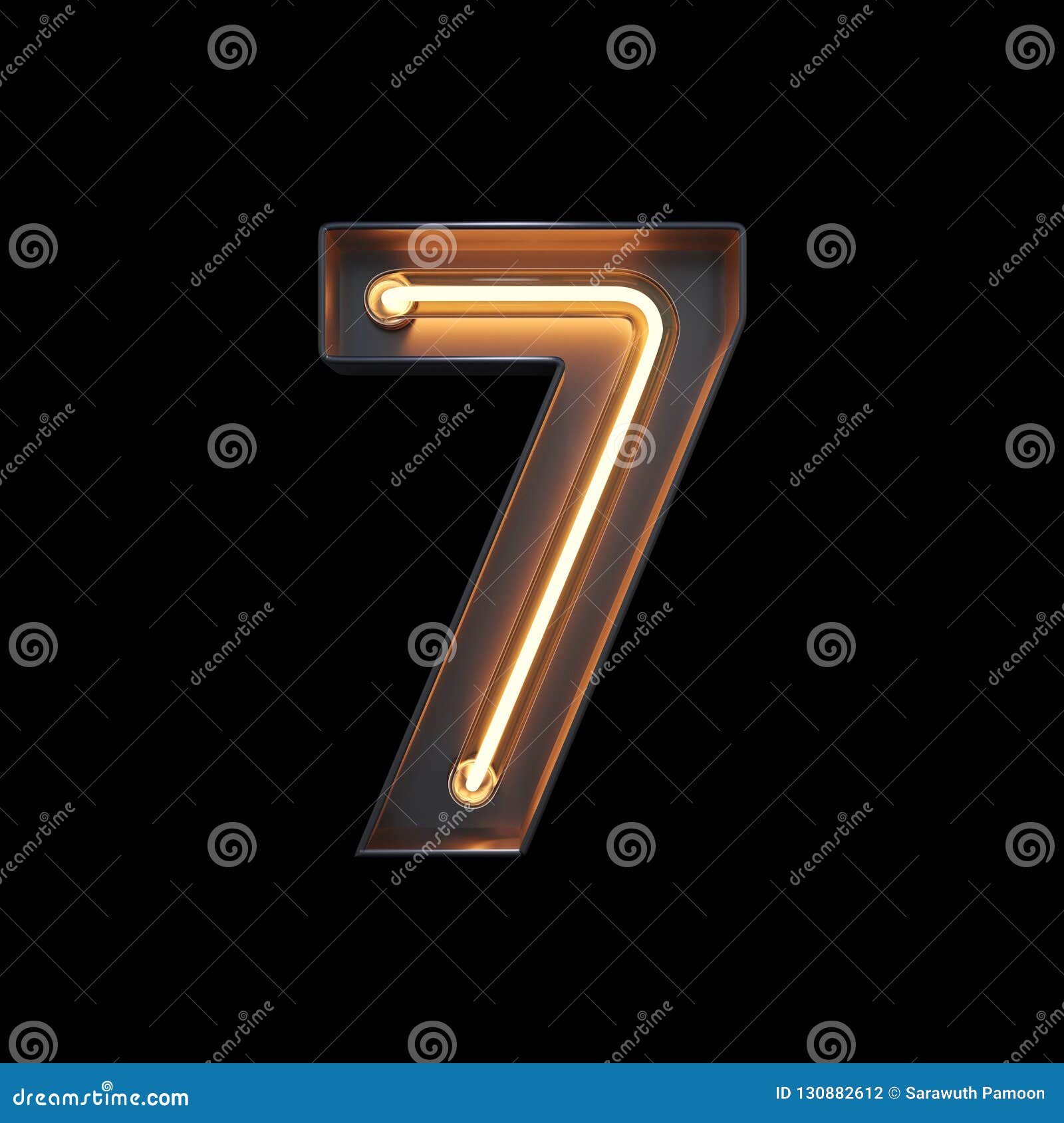 Number 7, Alphabet Made from Neon Light with Clipping Path Stock ... Number 7, Alphabet Made from Neon Light with Clipping Path Stock ...