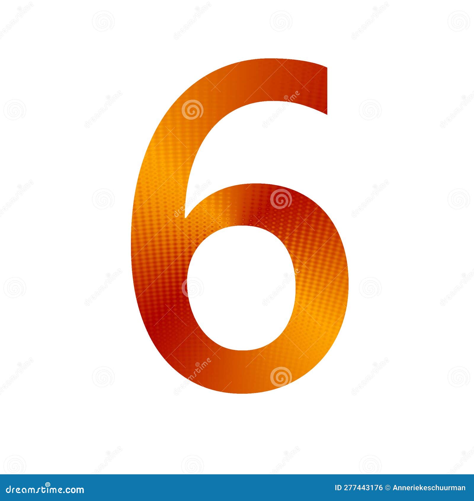 Number 6 of the Alphabet Made with Orange and Yellow Background Stock ...