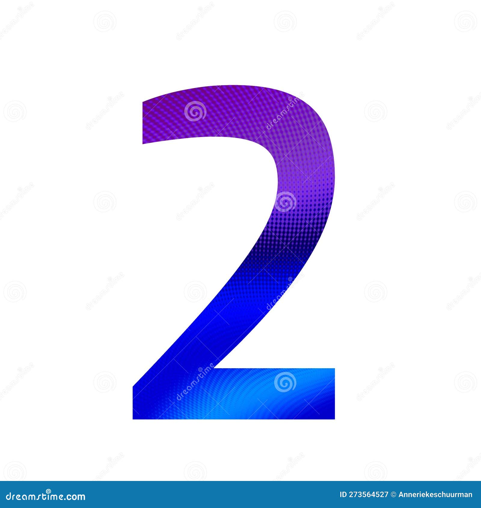 Number 2 of the Alphabet Made with a Purple and Blue Background Stock ...