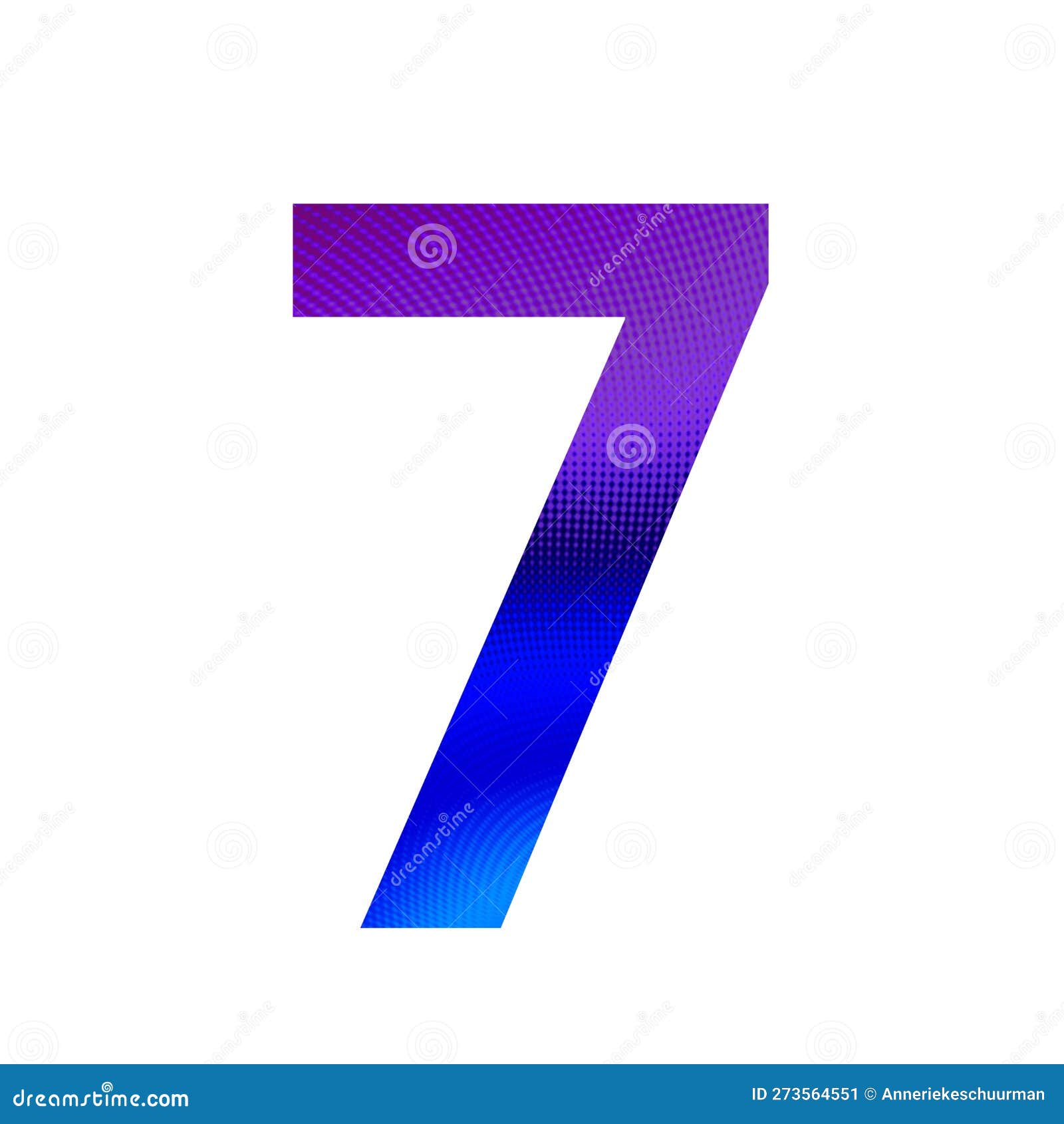 Number 7 of the Alphabet Made with a Purple and Blue Background Stock ...