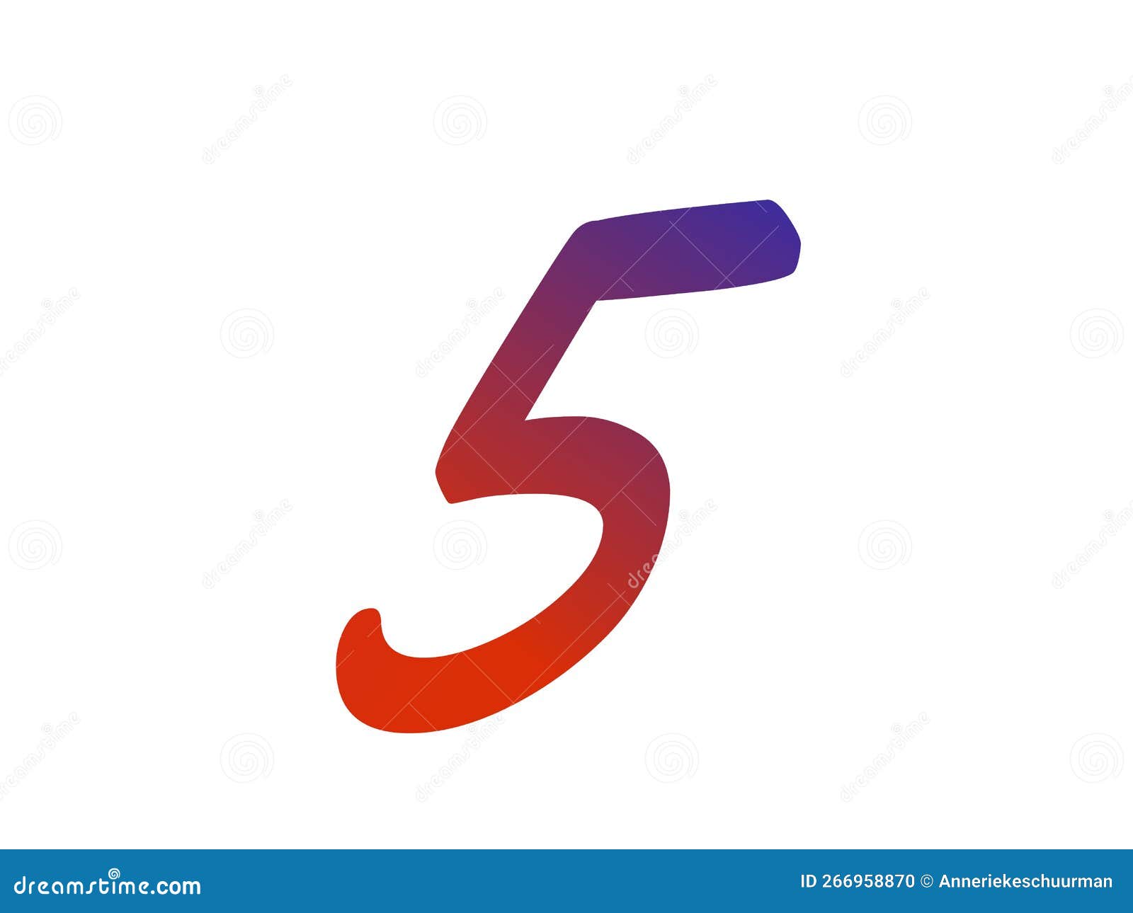 Number 5 of the Alphabet Made with Red and Blue Gradient Stock ...