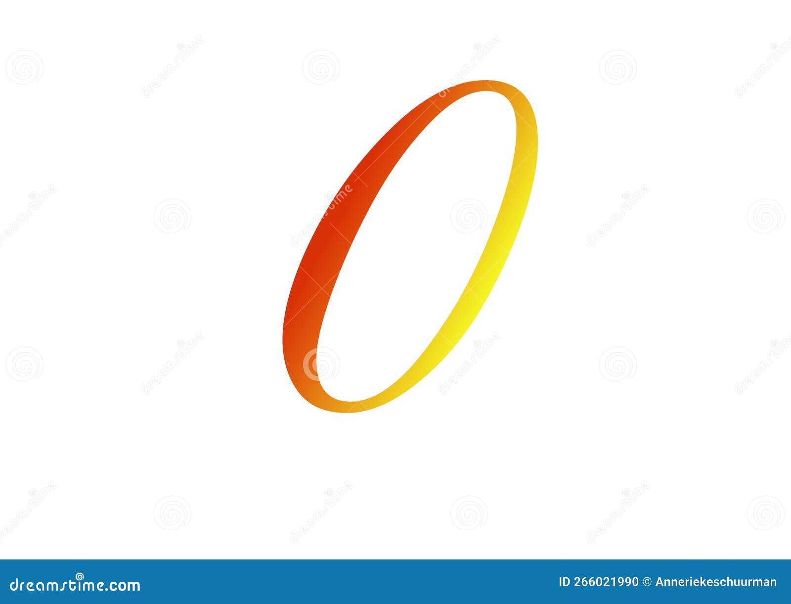 Number 0 of the Alphabet Made with Yellow and Red Gradient Stock ...