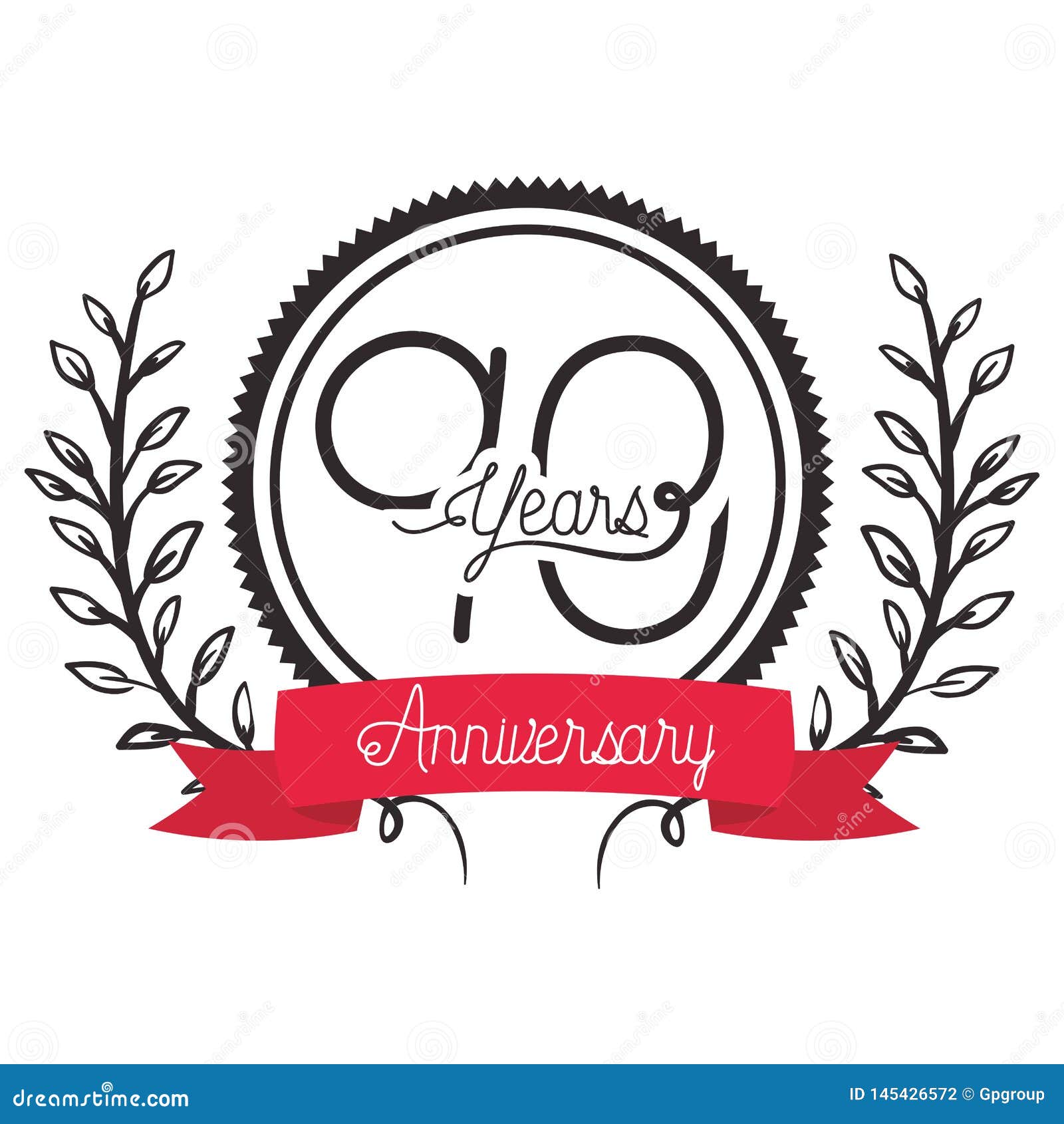 Number 90 for Anniversary Celebration Card Icon Stock Vector ...