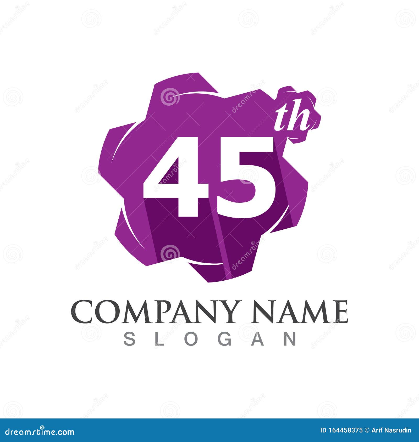 Number 45 of Anniversary Logo Template Design Stock Illustration ...