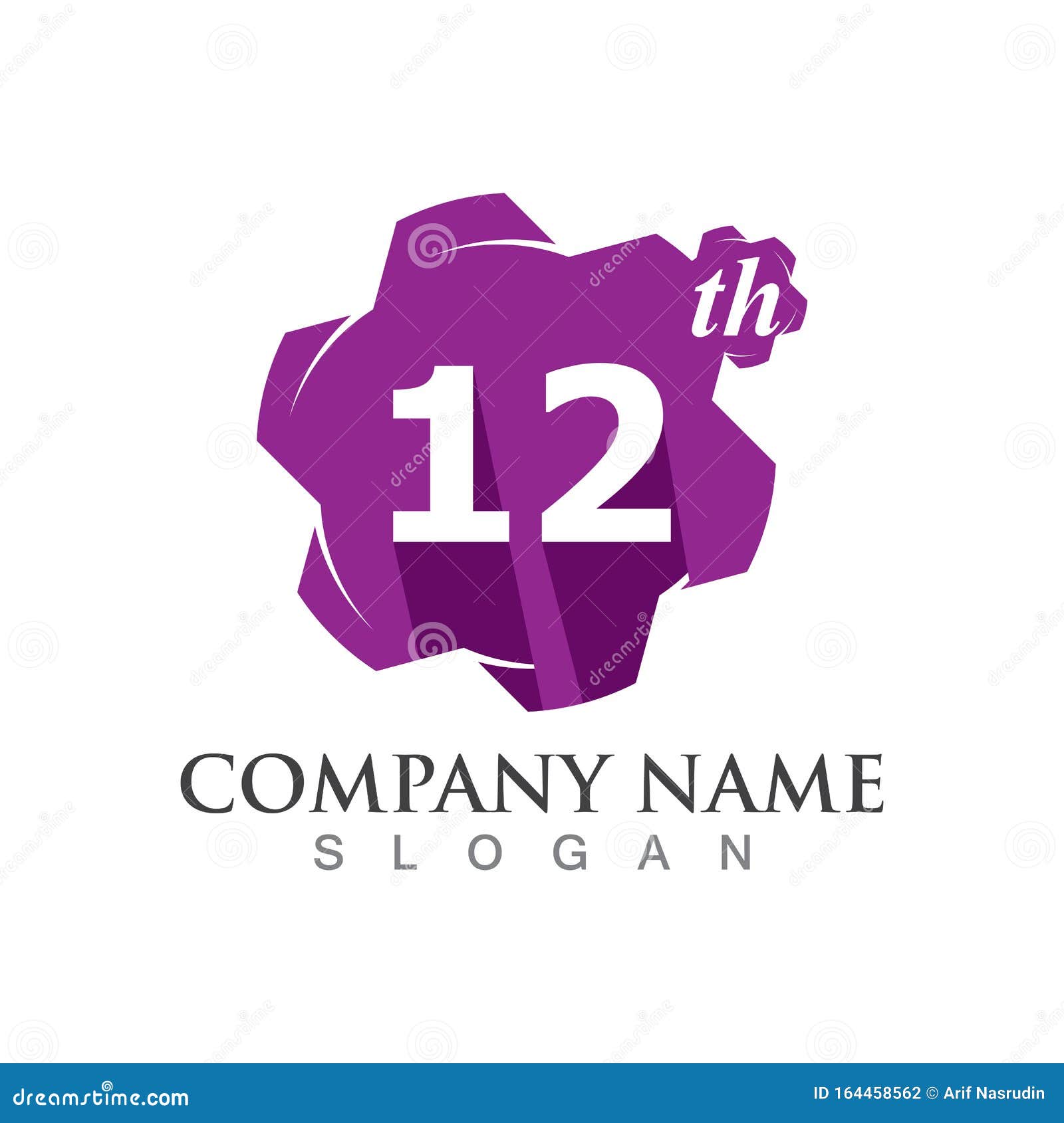 Number 12 of Anniversary Logo Template Design Stock Illustration ...