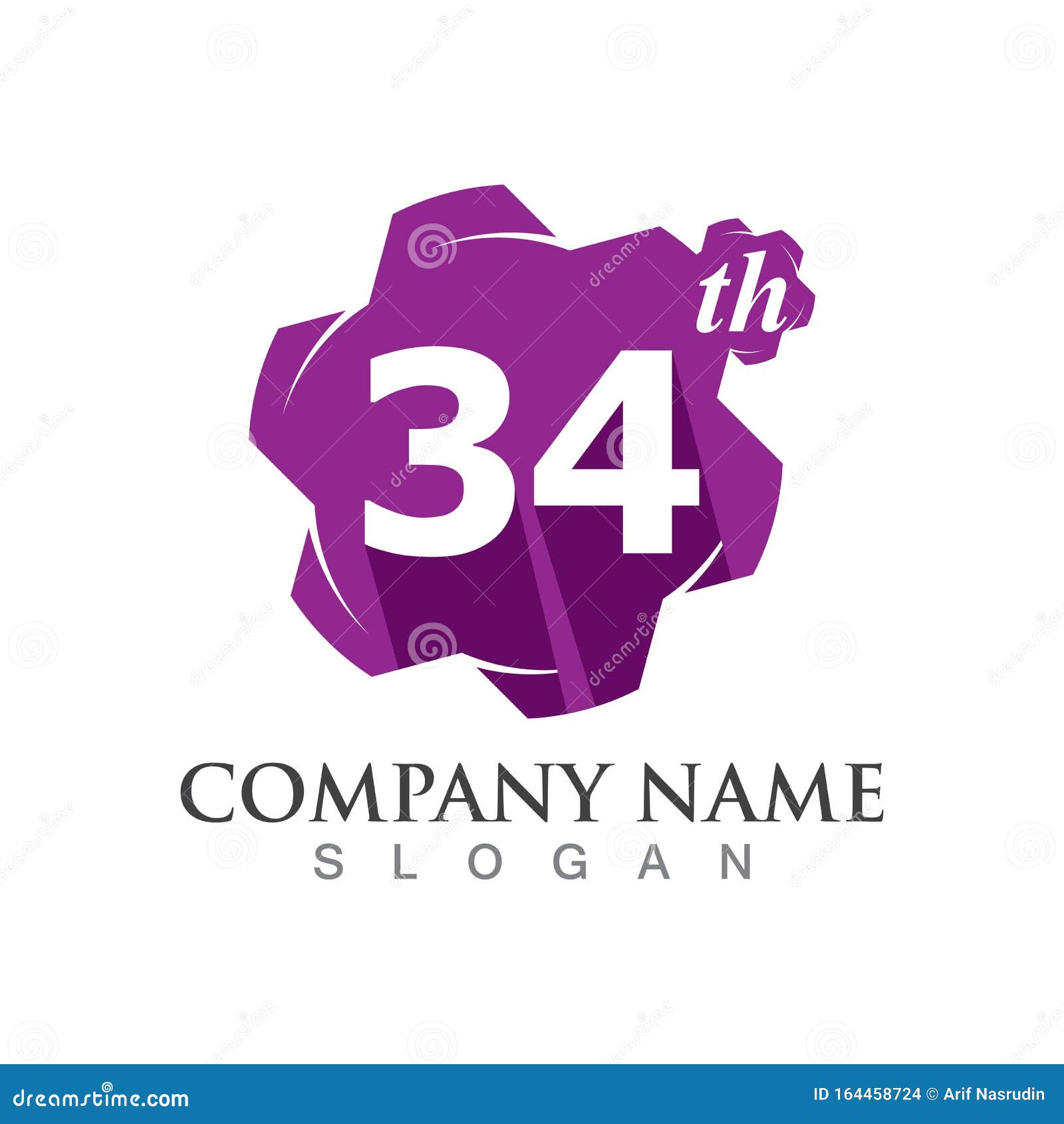 Number 34 of Anniversary Logo Template Design Stock Illustration ...