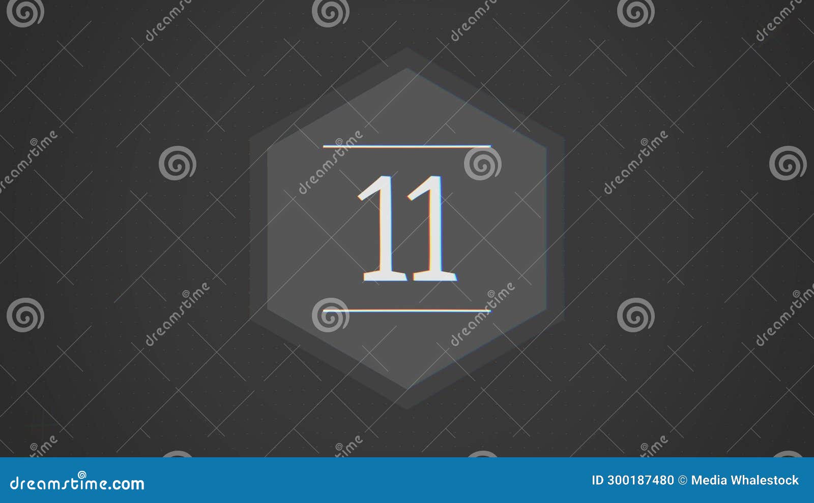 The Number 11 Appears Black and White Animation. Numbers Animation with ...