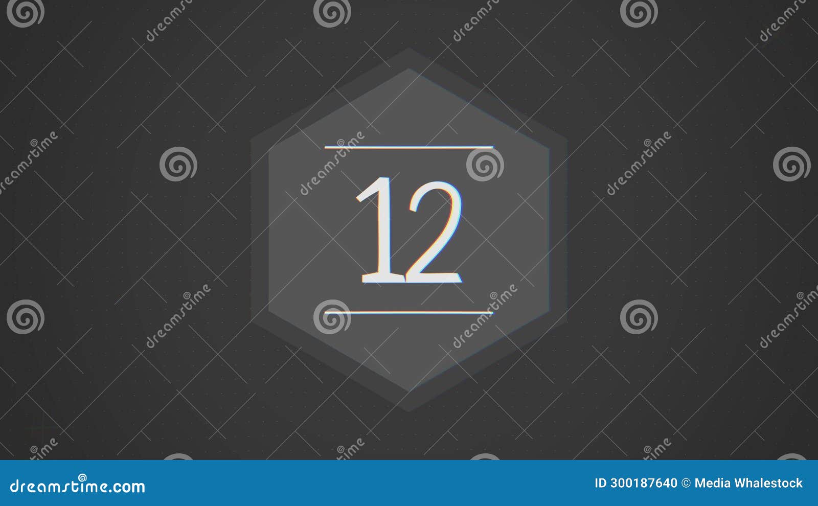 The Number 12 Appears Black and White Animation. Numbers Animation with ...